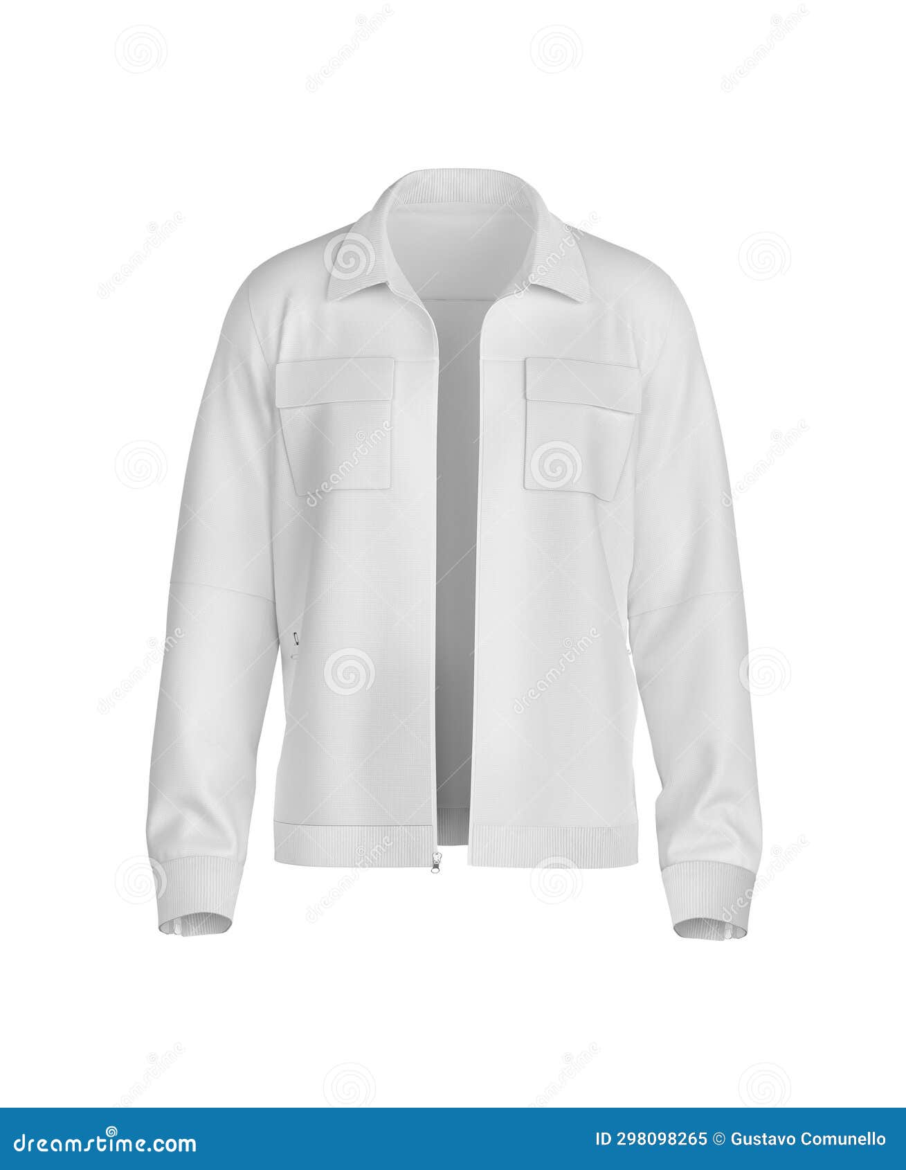 Jacket Front View on White Background Stock Illustration - Illustration ...