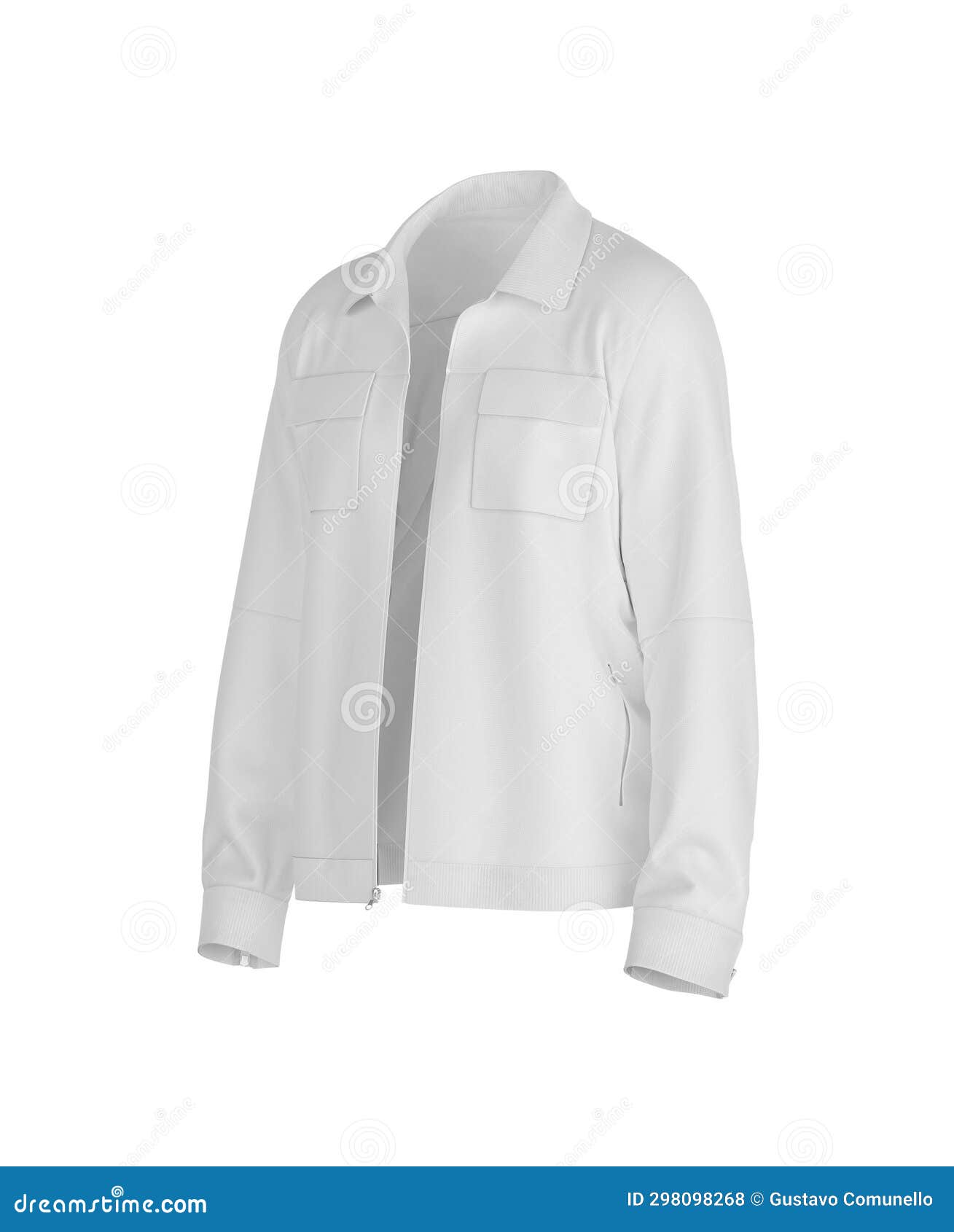 Jacket Half Side View on White Background Stock Photo - Image of collar ...