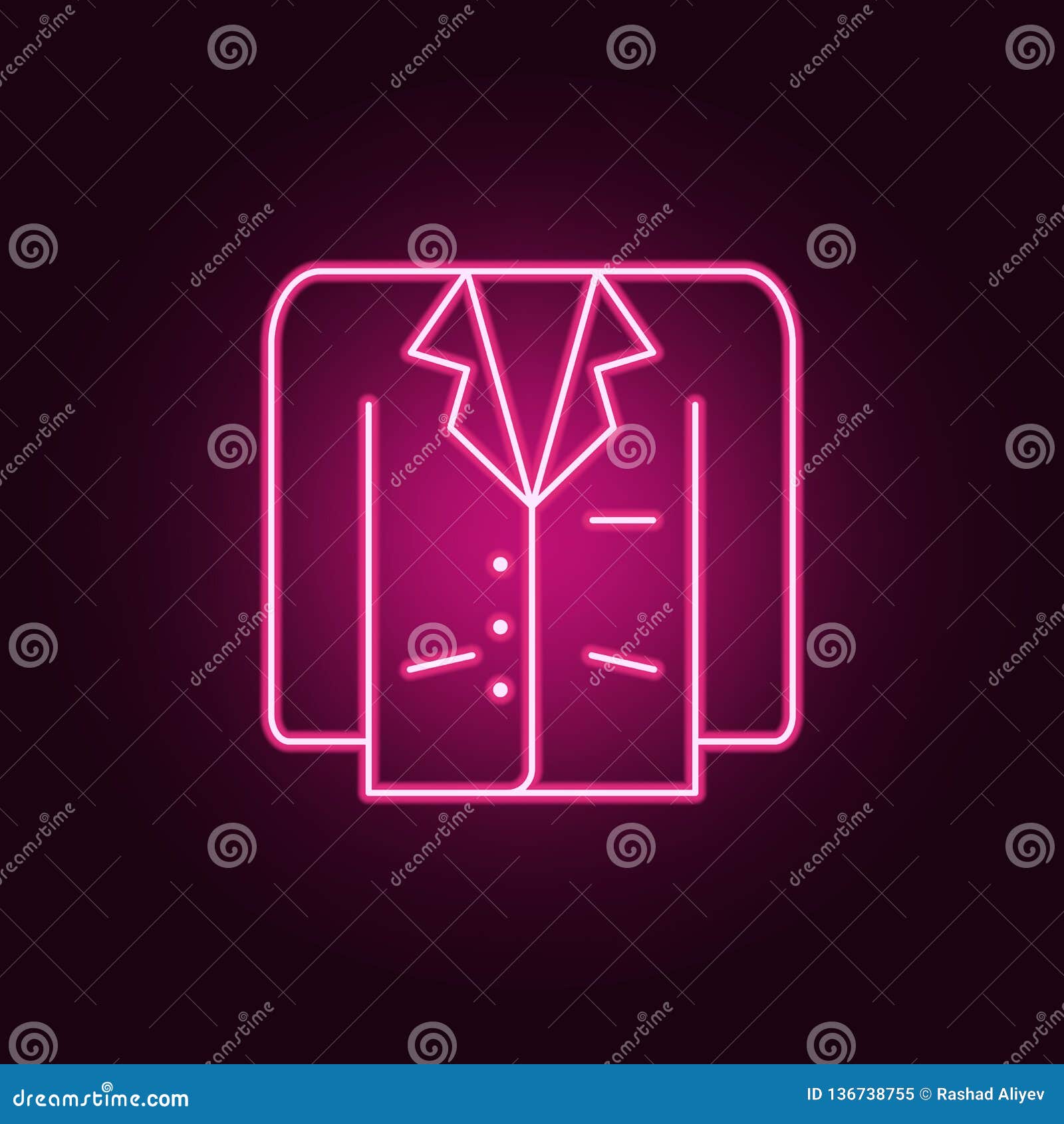 Jacket Icon. Elements of Clothes in Neon Style Icons Stock Illustration ...