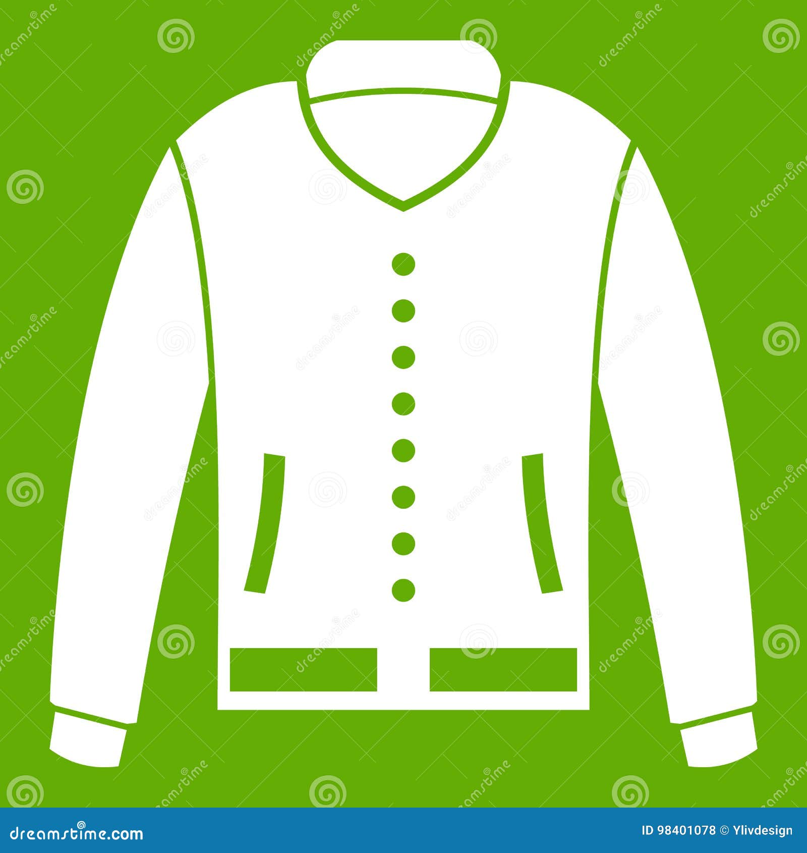 Jacket icon green stock vector. Illustration of sign - 98401078