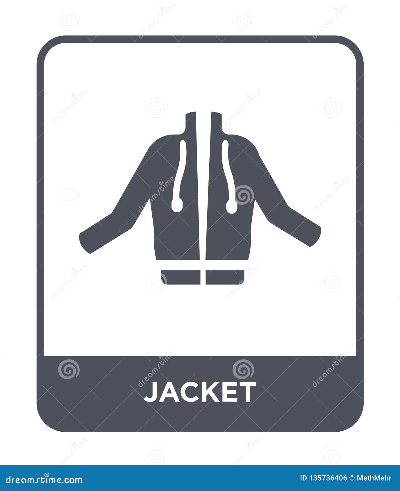 Jacket Icon in Trendy Design Style. Jacket Icon Isolated on White ...