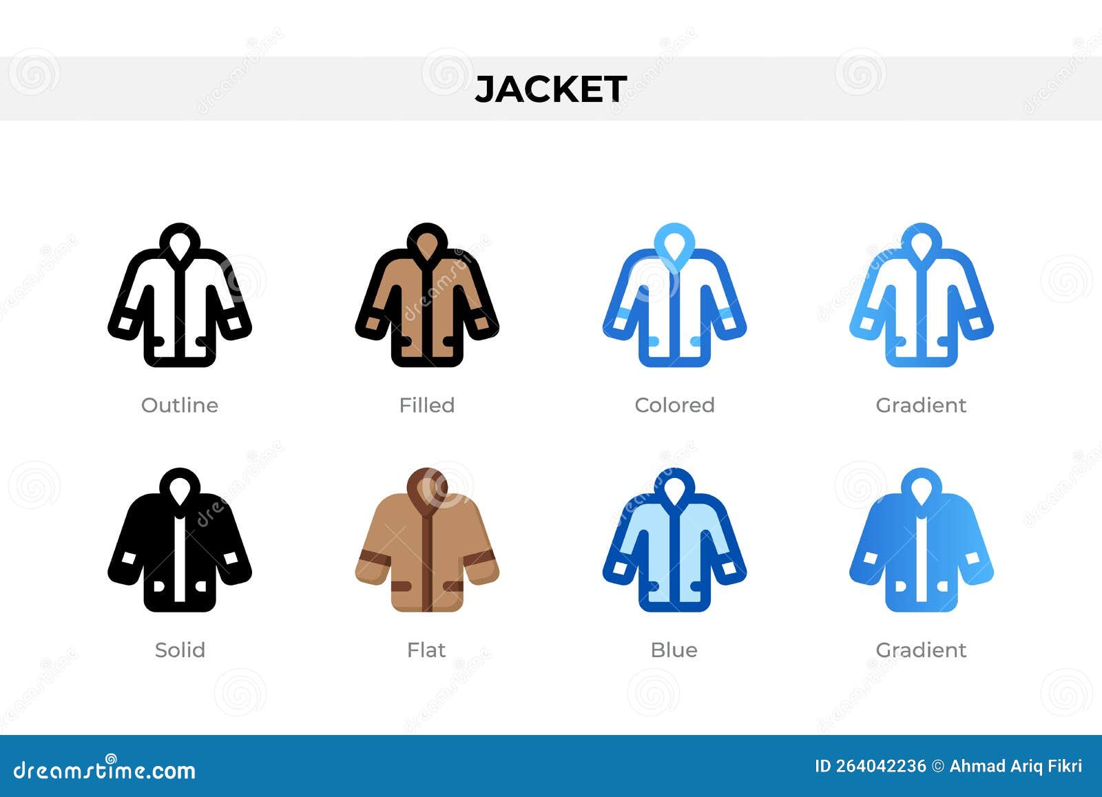 Jacket Icons in Different Style. Jacket Icons Set. Holiday Symbol ...