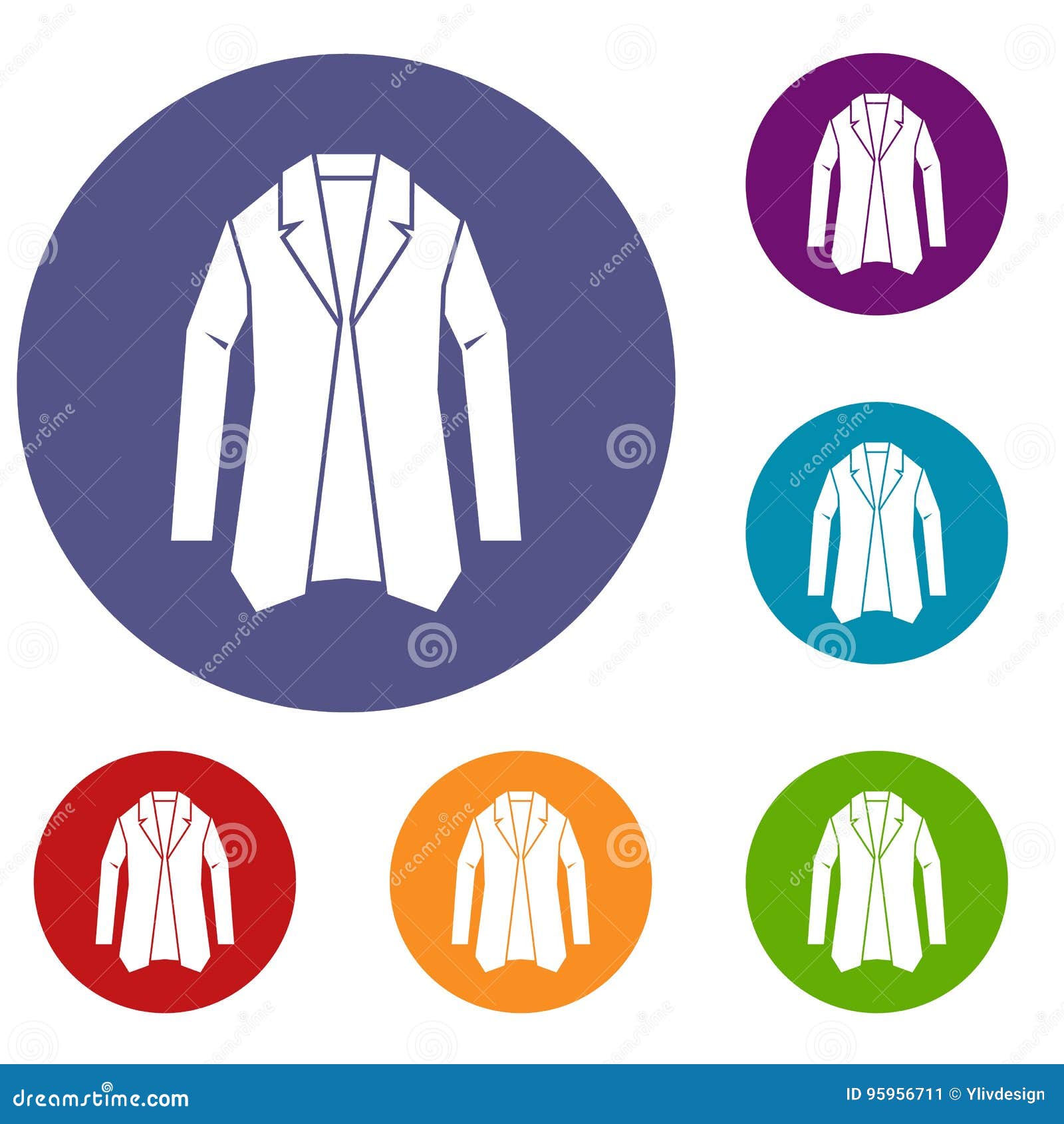 Jacket icons set stock vector. Illustration of modern - 95956711