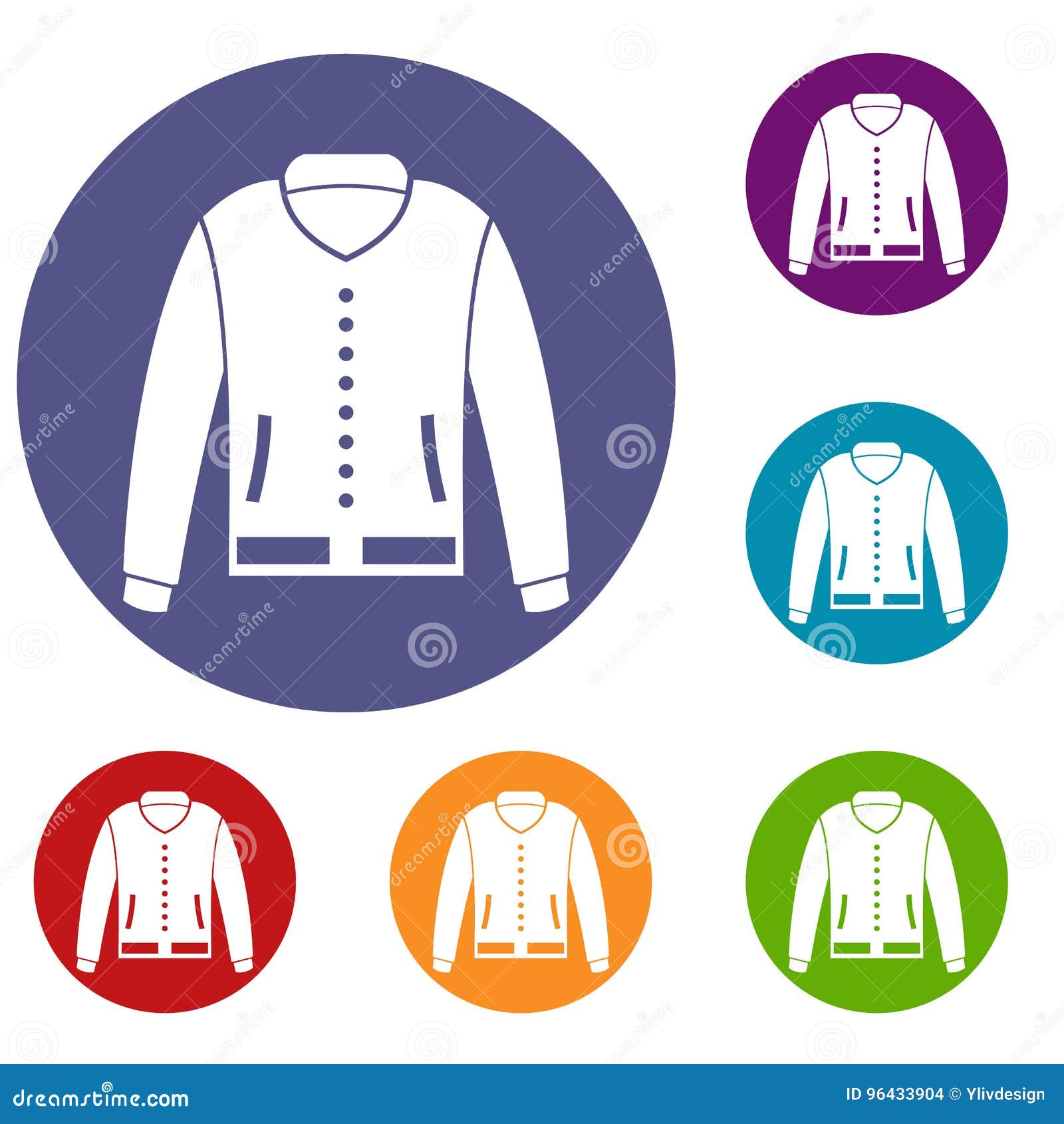 Jacket icons set stock vector. Illustration of person - 96433904