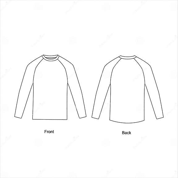 Jacket with a Long Sleeve, Vector. Technical Drawing of a Pullover ...