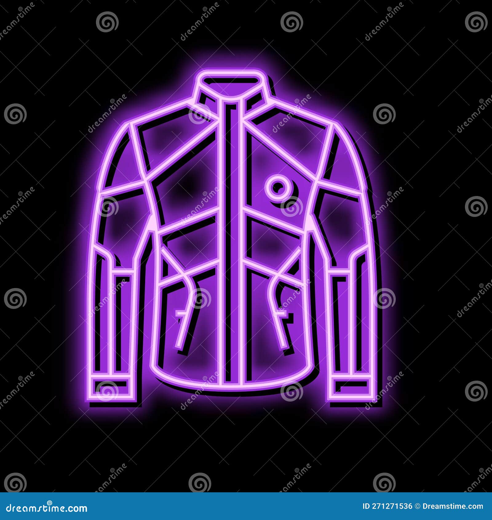 Jacket Motorcycle Neon Glow Icon Illustration Stock Vector ...