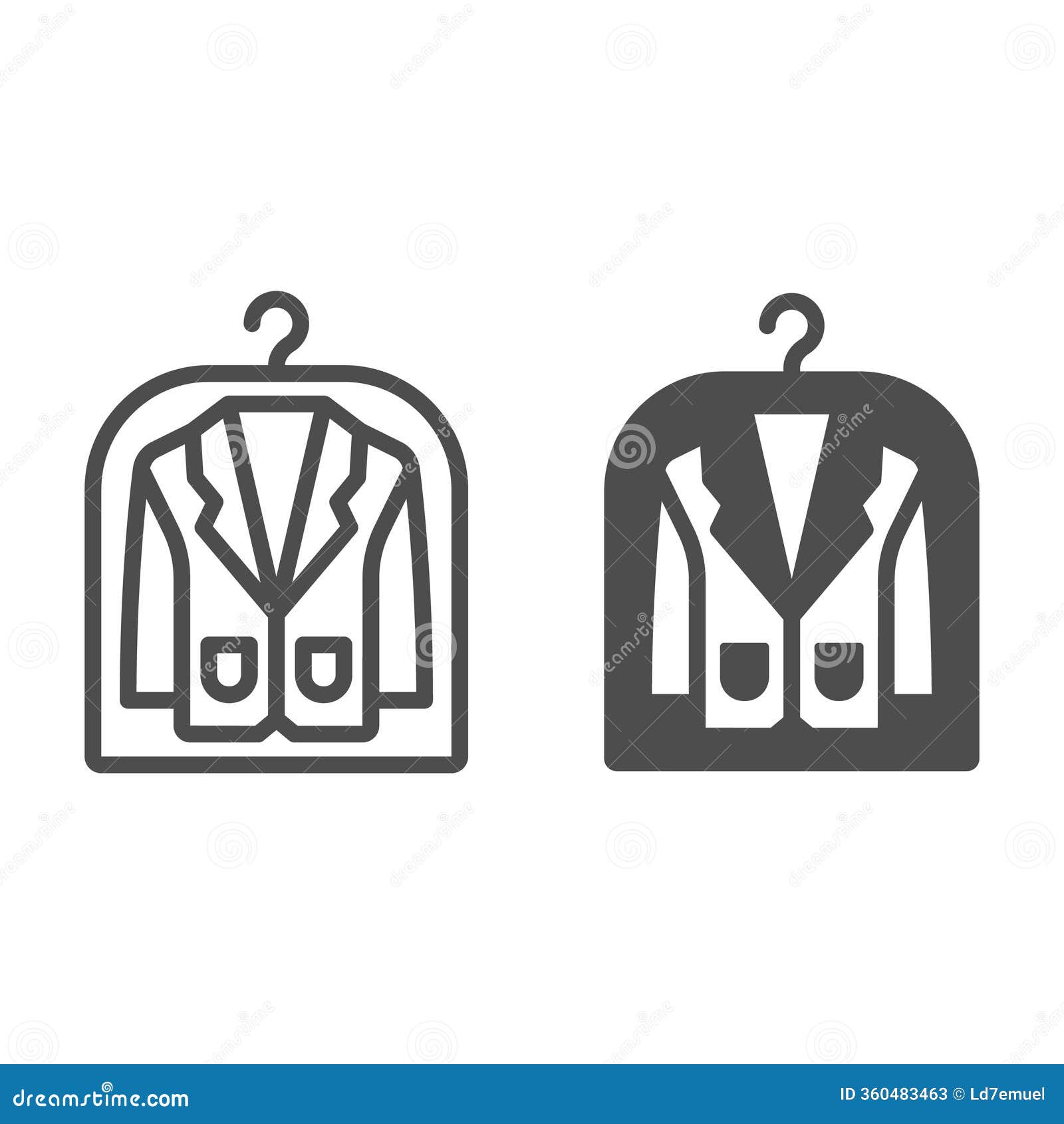 Jacket In Plastic Bag On Hanger Line Icon, Laundry Service Concept ...