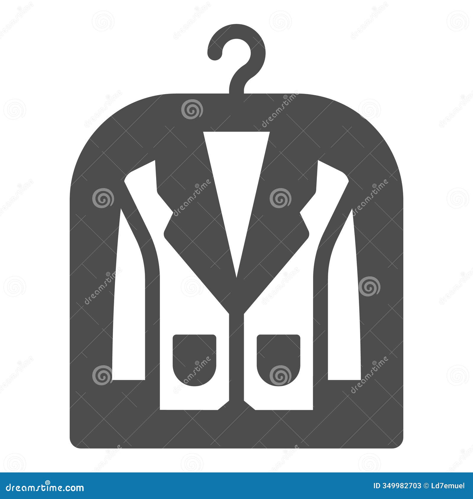 Jacket In Plastic Bag On Hanger Solid Icon, Laundry Service Concept ...