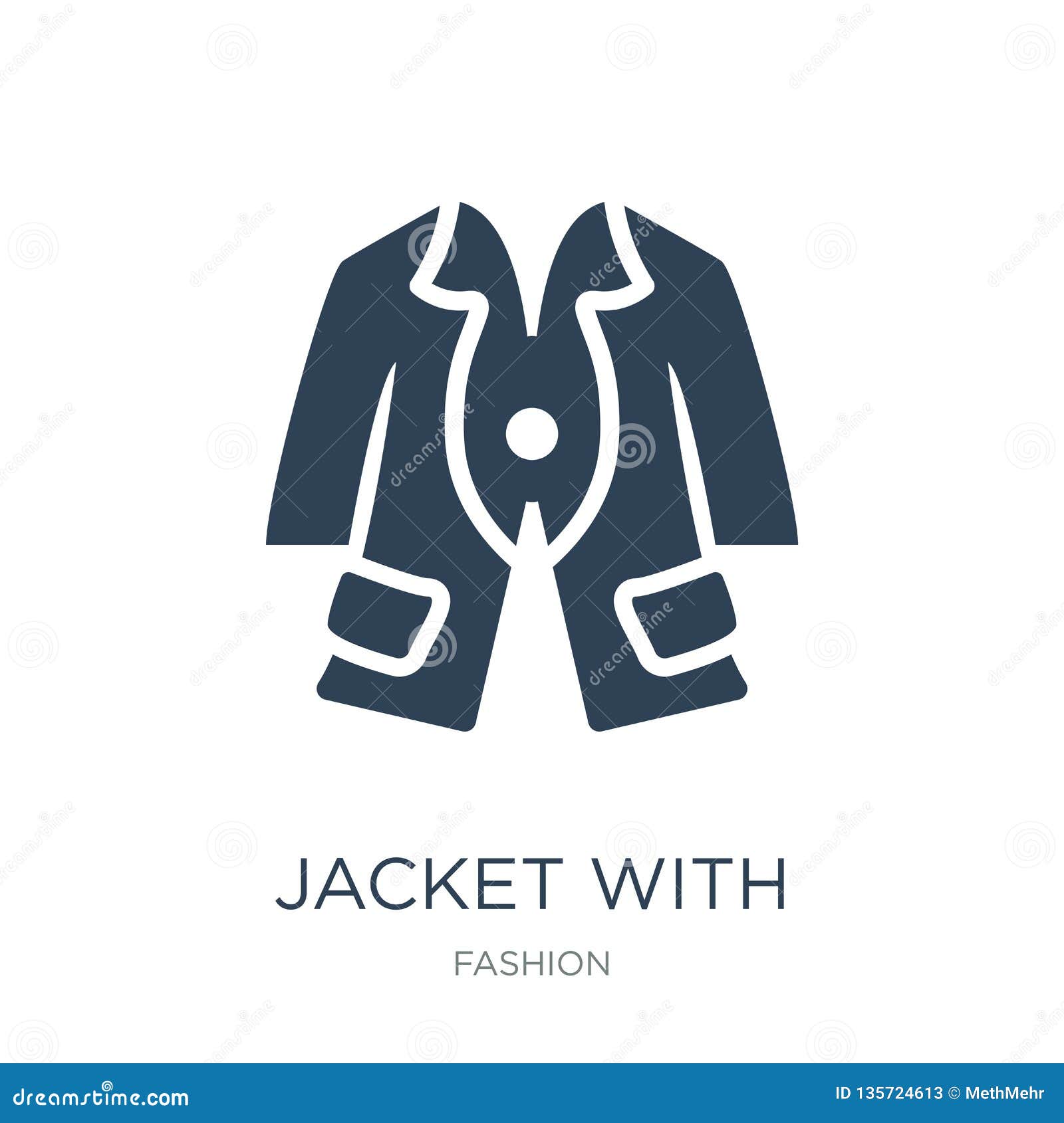 Jacket with Pockets Icon in Trendy Design Style. Jacket with Pockets ...
