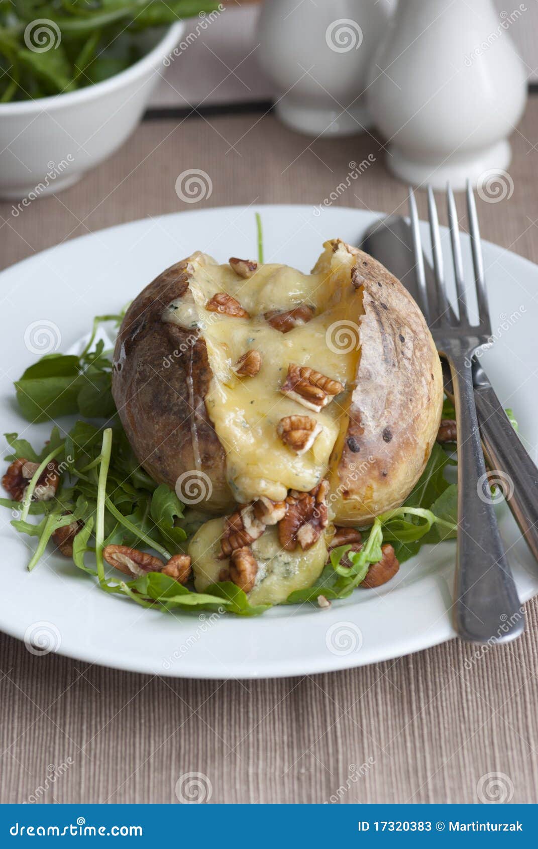 Jacket potato stock image. Image of watercress, potatoes - 17320383