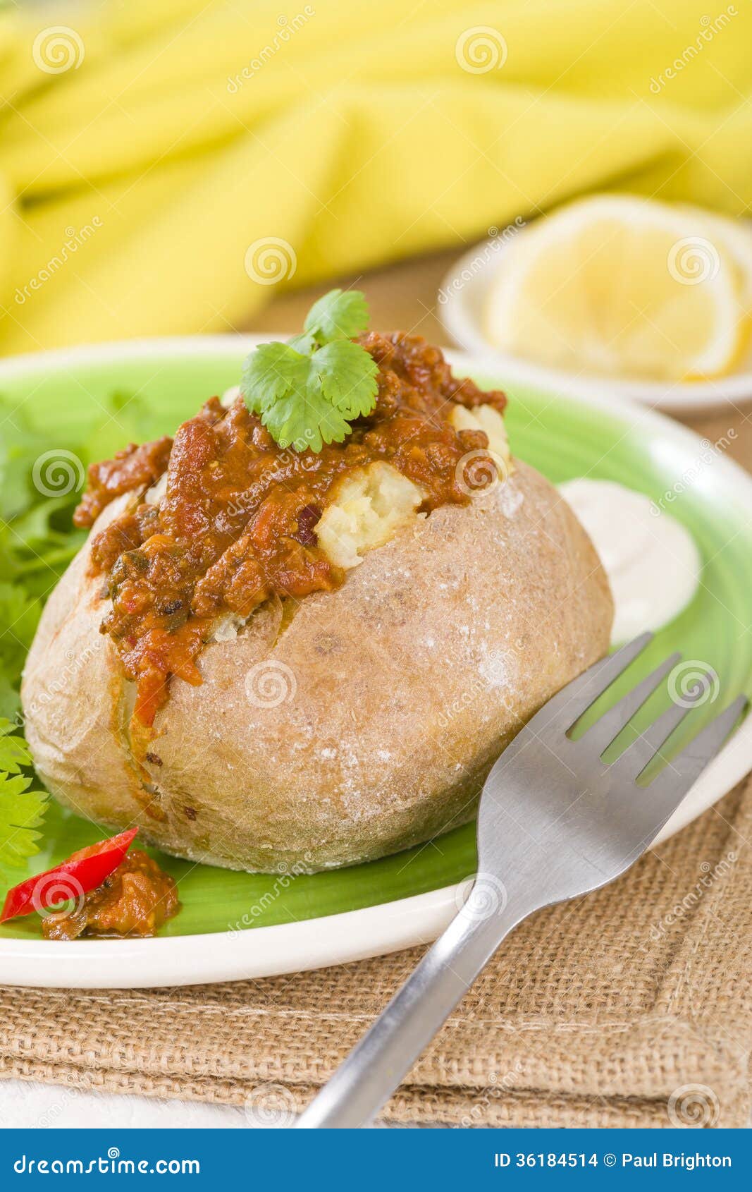 Jacket Potato stock photo. Image of lemon, dinner, ground - 36184514