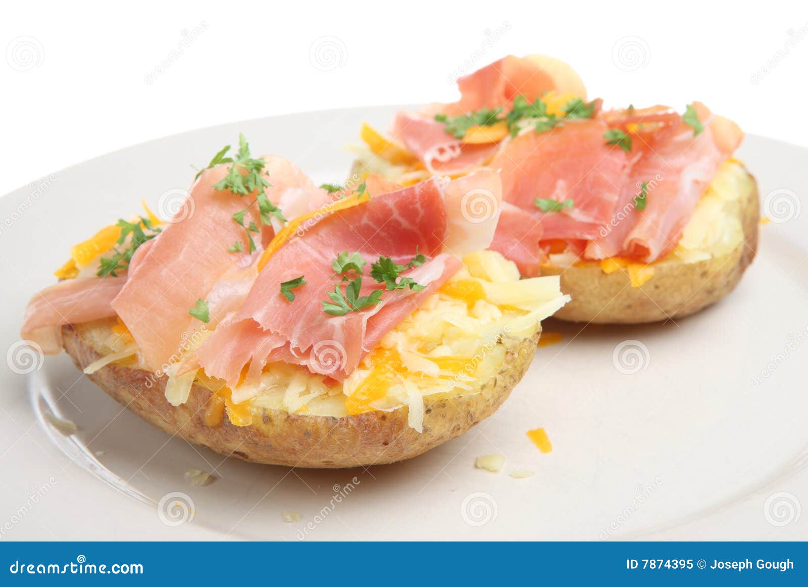 Jacket Potato With Ham And Cheese Stock Image - Image of nobody, skin ...