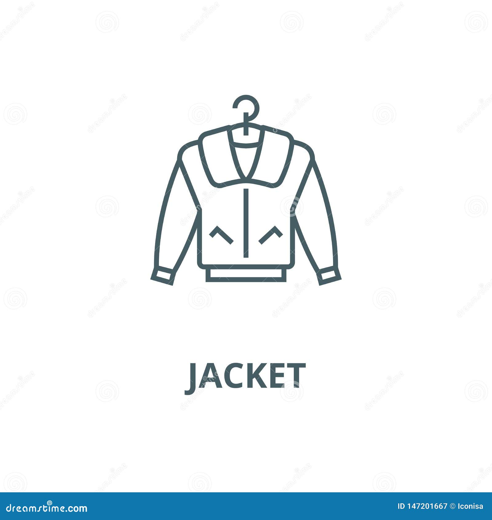 Jacket Vector Line Icon, Linear Concept, Outline Sign, Symbol Stock ...