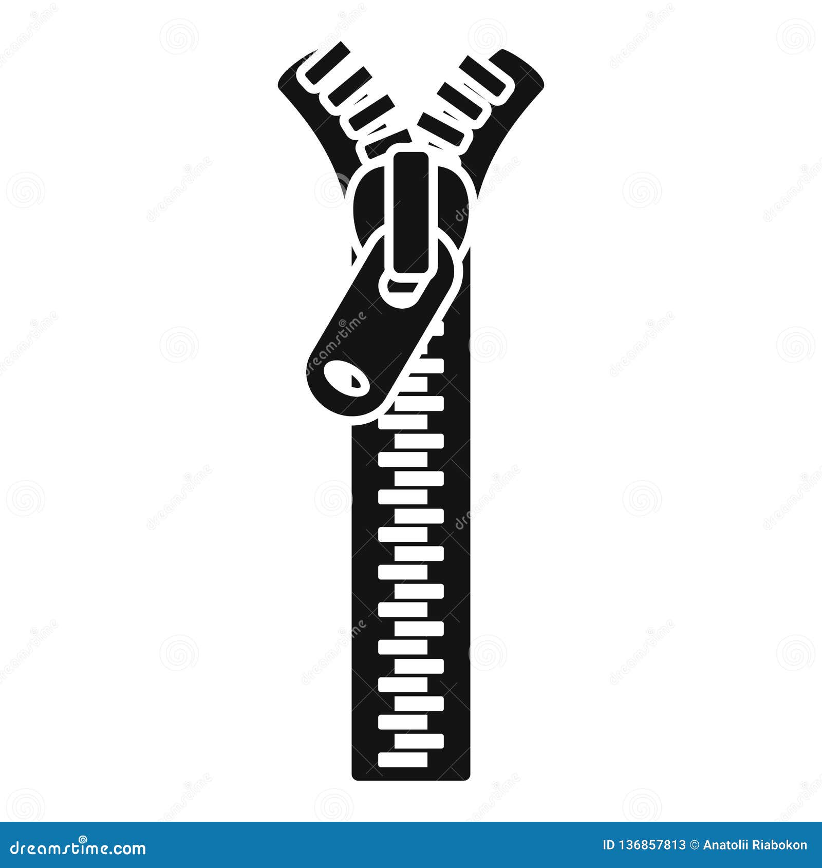 Jacket Zipper Icon, Simple Style Stock Vector - Illustration of open ...