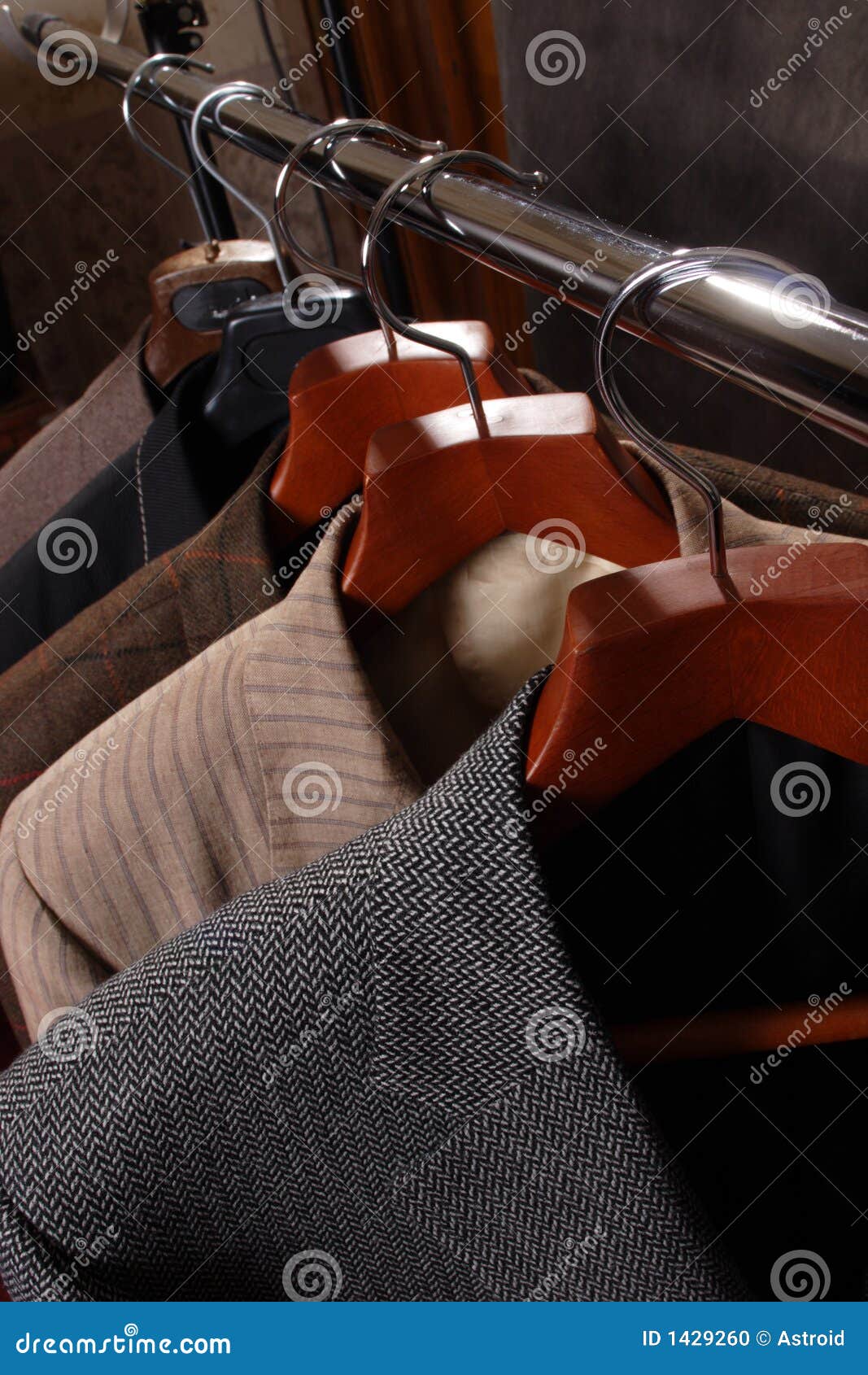 Jackets on the Coat Hanger. Stock Photo - Image of coat, material: 1429260