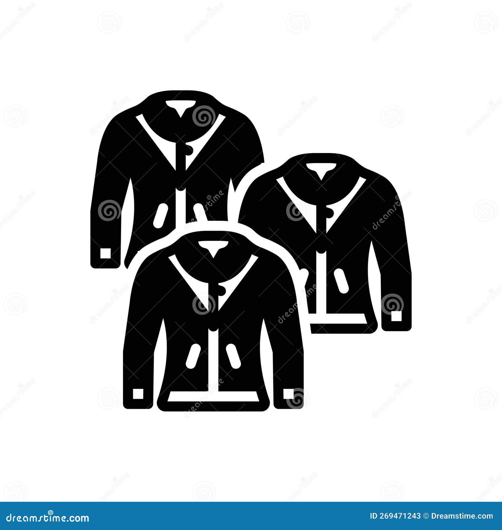 Black Solid Icon for Jackets, Button and Collar Stock Vector ...