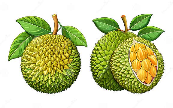 Jackfruit 3d Vector Sticker Design Stock Illustration - Illustration of ...