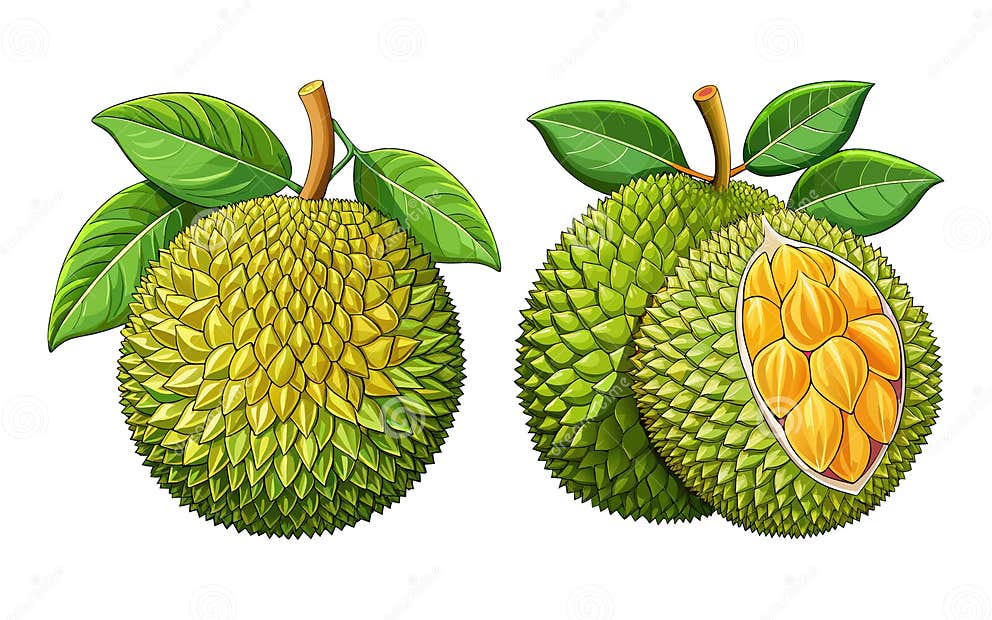 Jackfruit 3d Vector Sticker Design Stock Illustration - Illustration of ...