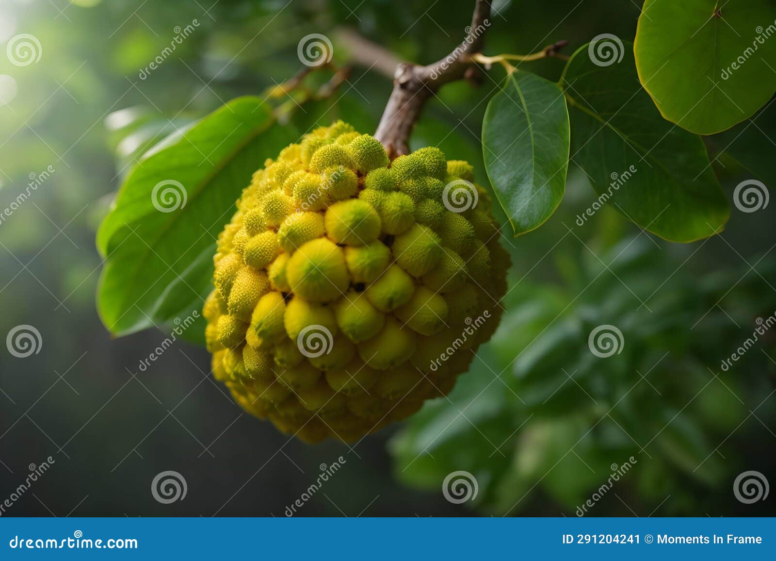Jackfruit fruit on a tree stock illustration. Illustration of food ...