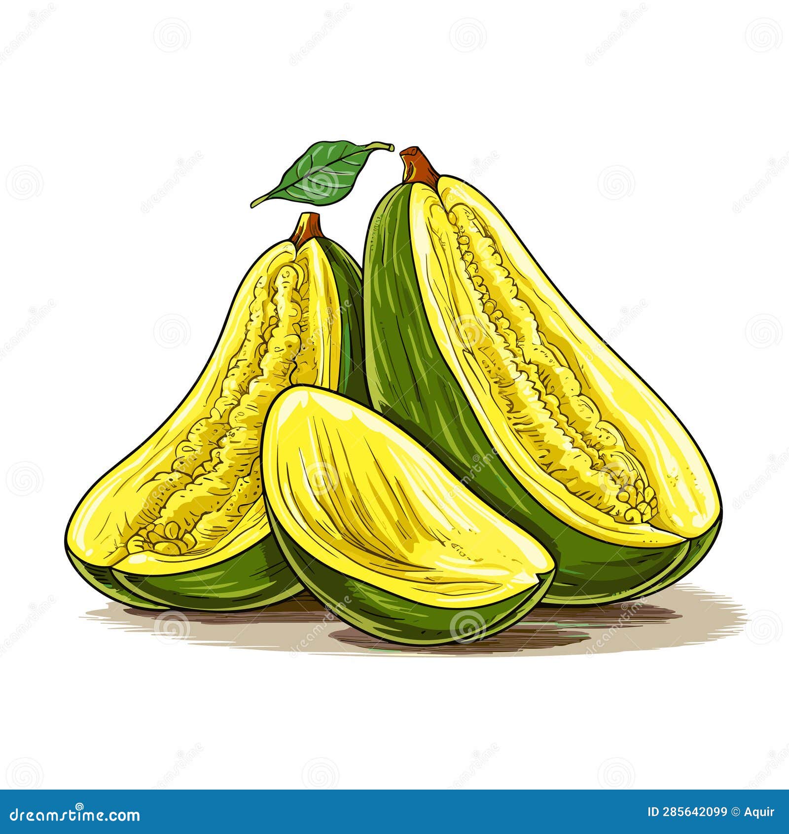 Jackfruit Hand-drawn Illustration. Jackfruit. Vector Doodle Style ...