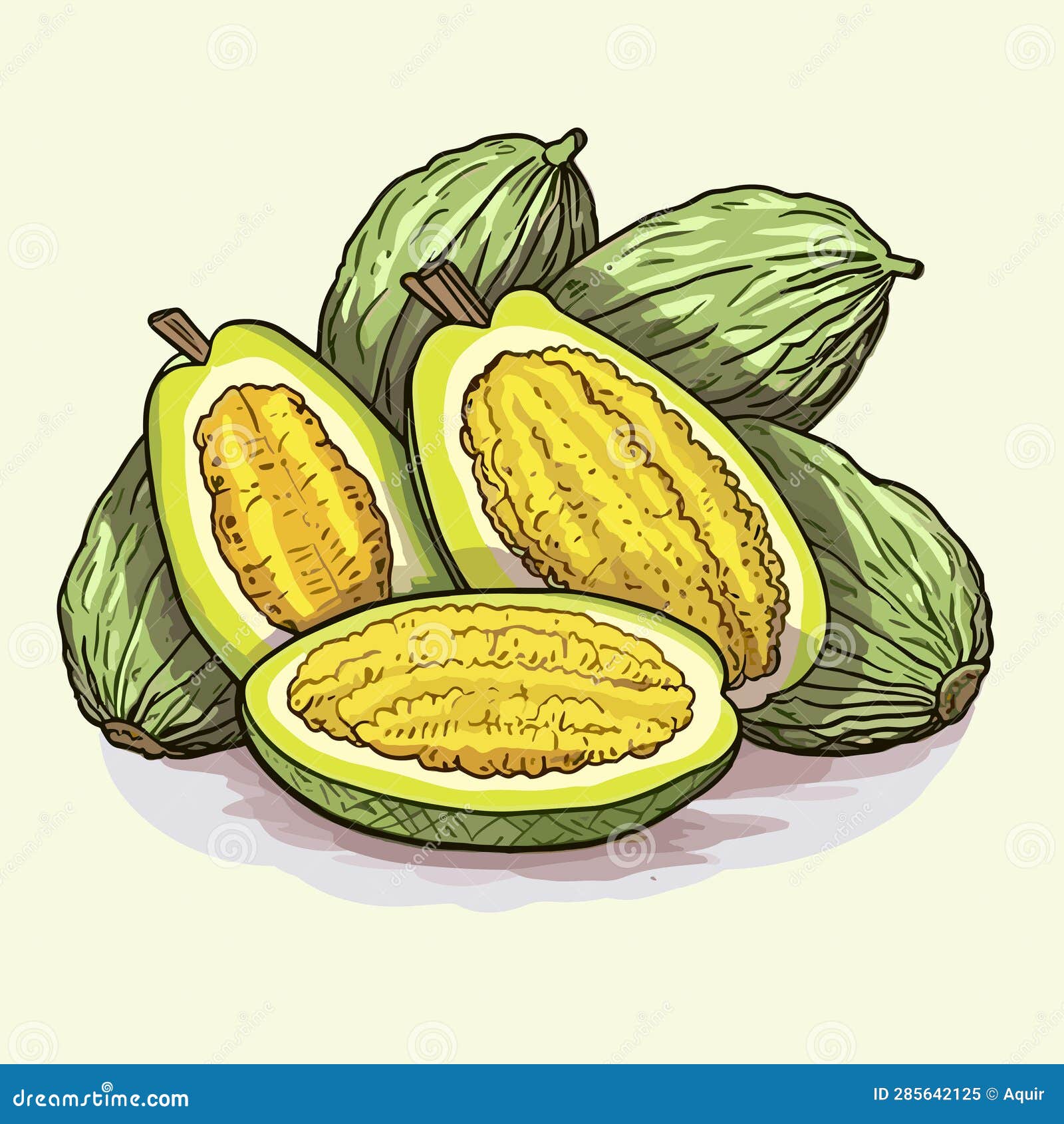 Jackfruit Hand-drawn Illustration. Jackfruit. Vector Doodle Style ...