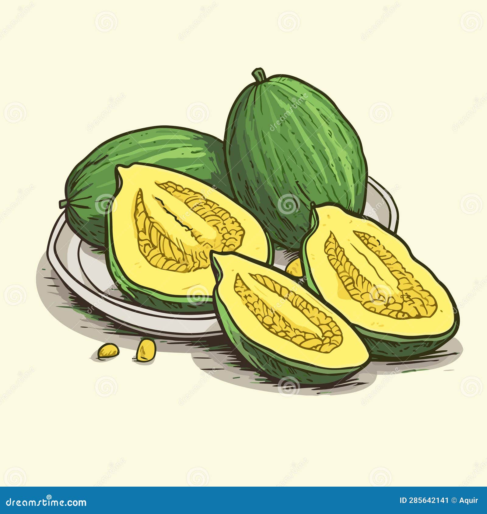 Jackfruit Hand-drawn Illustration. Jackfruit. Vector Doodle Style ...