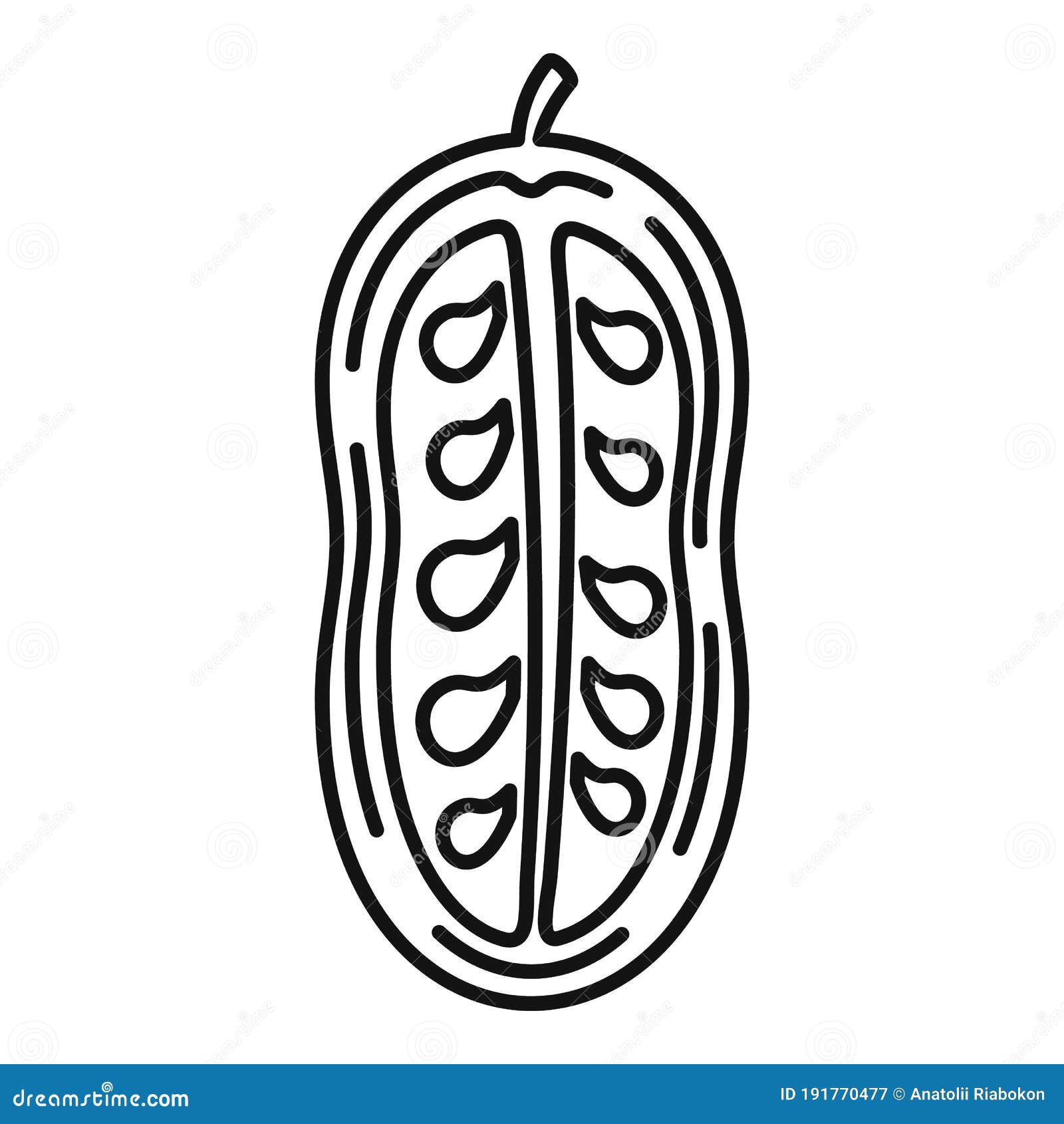 Jackfruit Icon, Outline Style Stock Vector - Illustration of icon ...