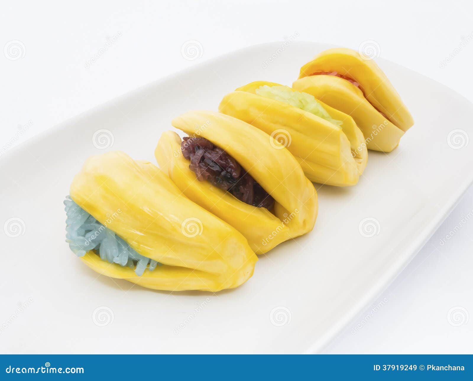 Jackfruit with Sticky Rice Thai Dessert Style Stock Image - Image of ...