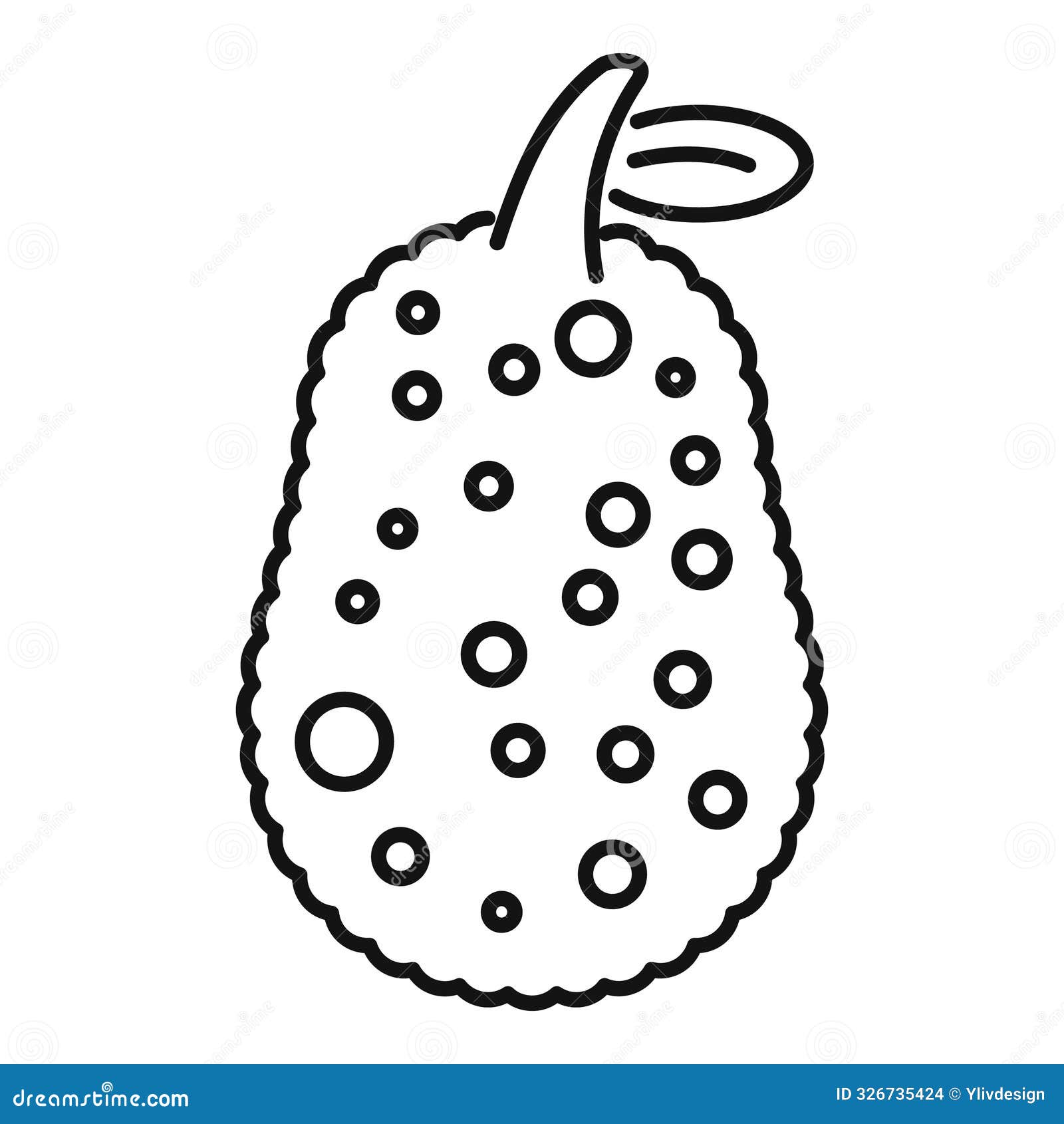 Jackfruit Tropical Fruit Growing on Tree Branch Line Icon Stock ...