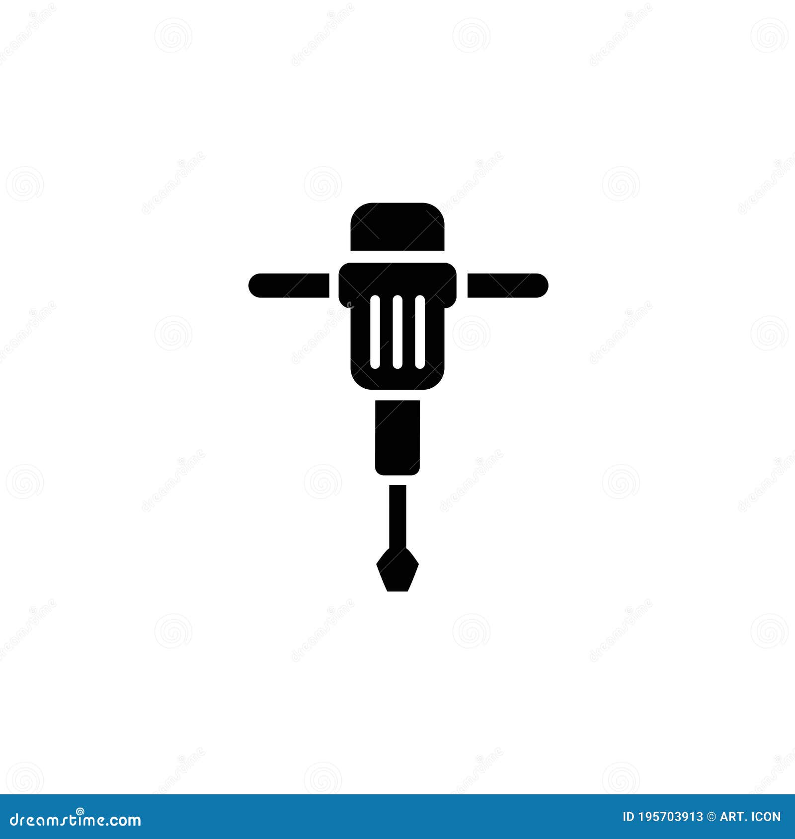 Jackhammer vector icon stock vector. Illustration of logo - 195703913