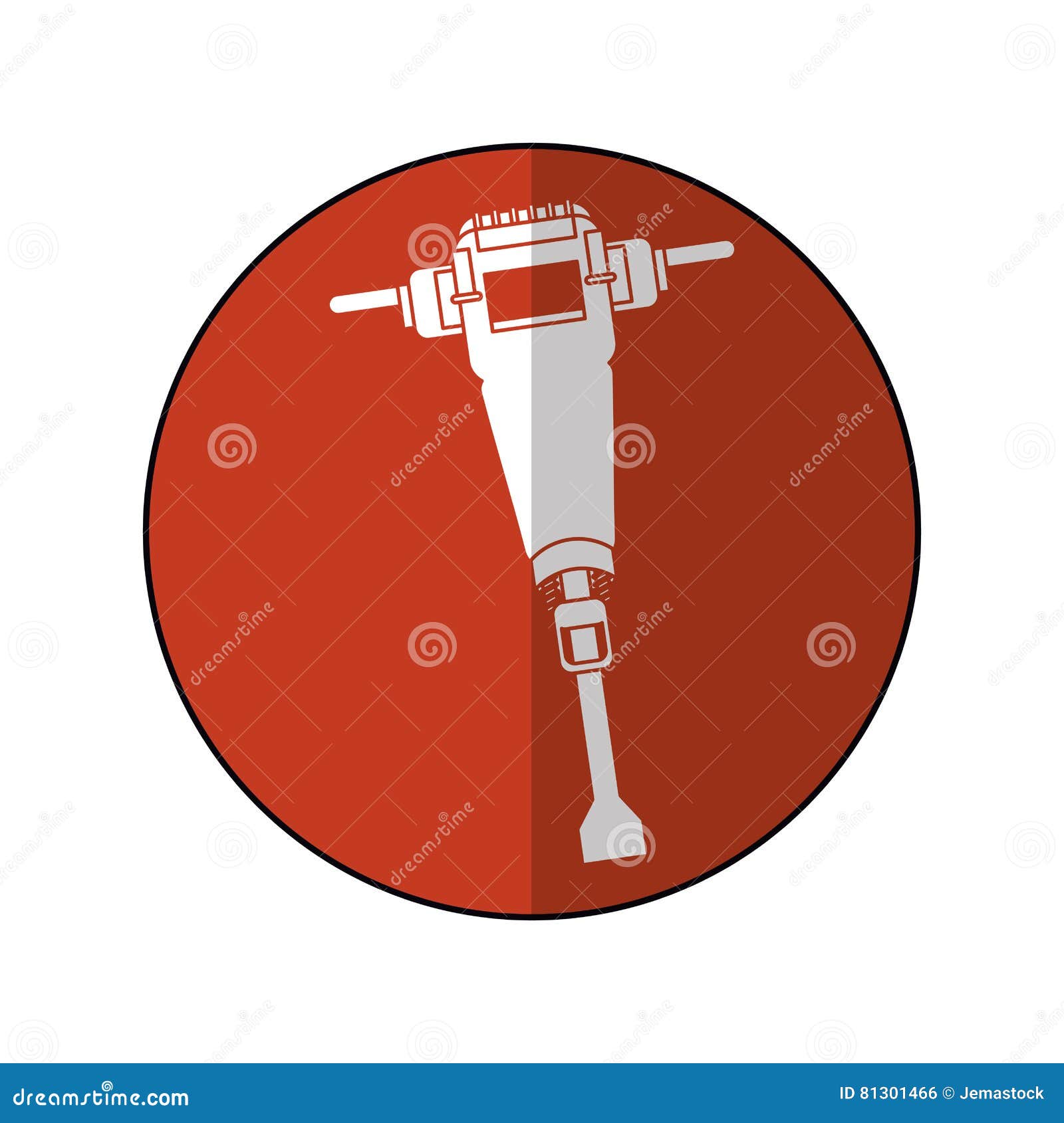 Jackhammer Construction Tool Isolated Cartoon Vector Illustration In ...
