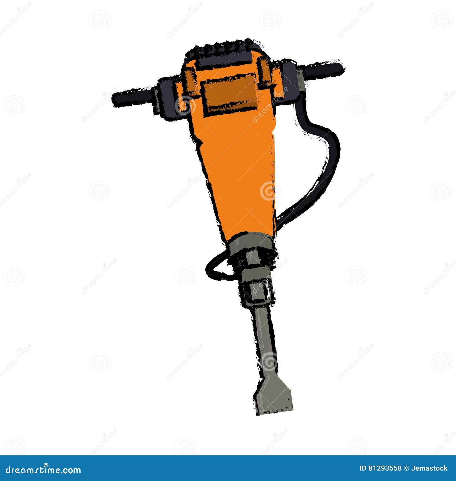 Jackhammer Construction Tool Design Cartoon Vector | CartoonDealer.com ...