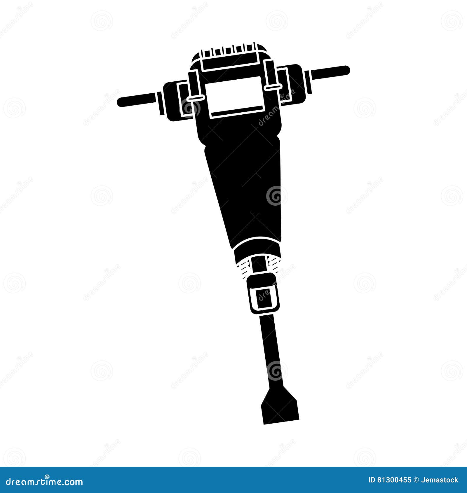 Jackhammer Construction Tool Design Pictogram Stock Vector ...