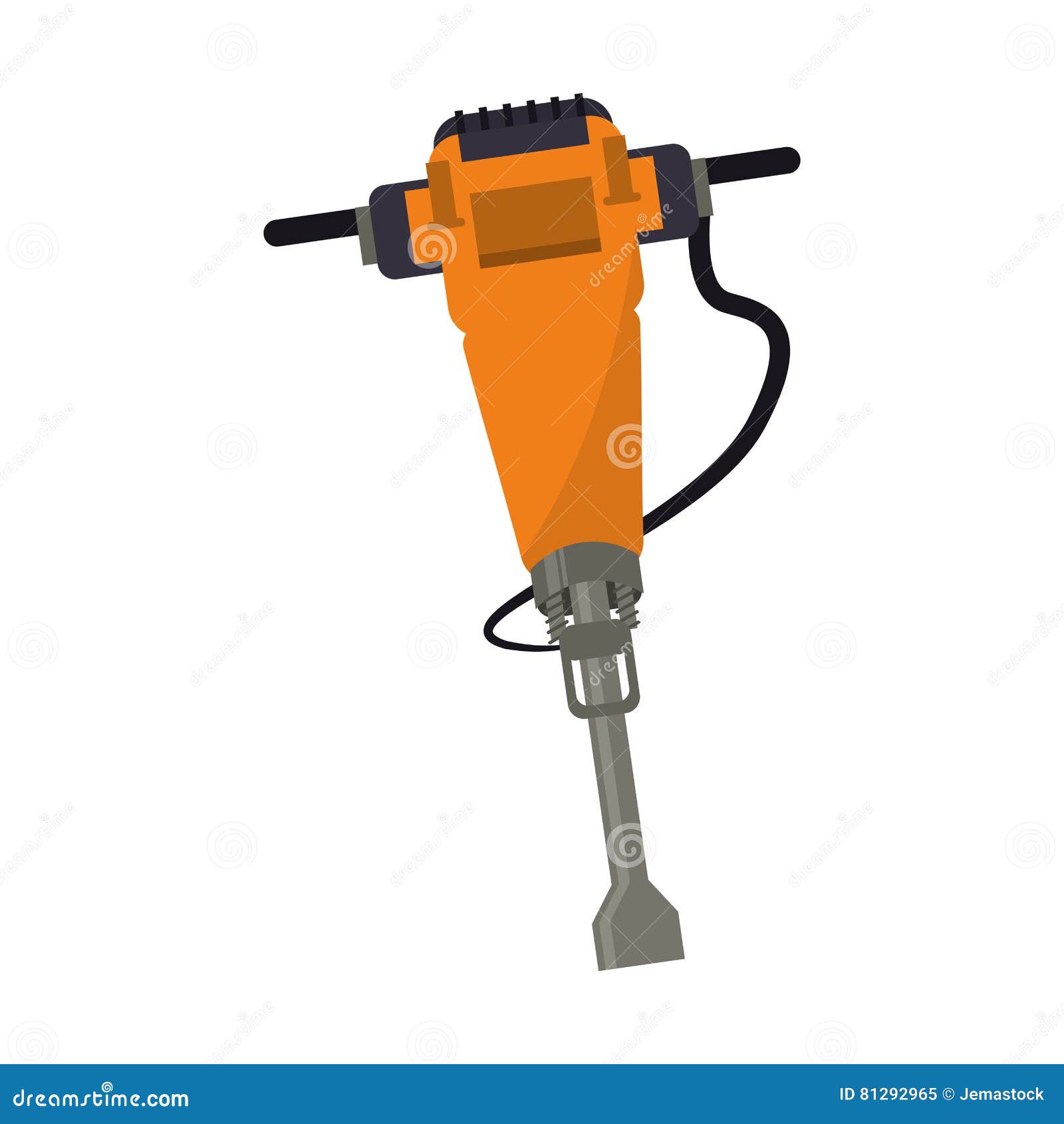 Jackhammer Construction Tool Isolated Cartoon Vector Illustration In ...