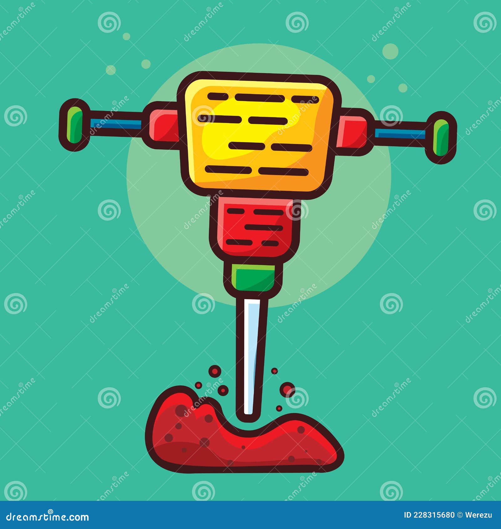 Jackhammer Construction Tool Isolated Cartoon Vector Illustration in ...