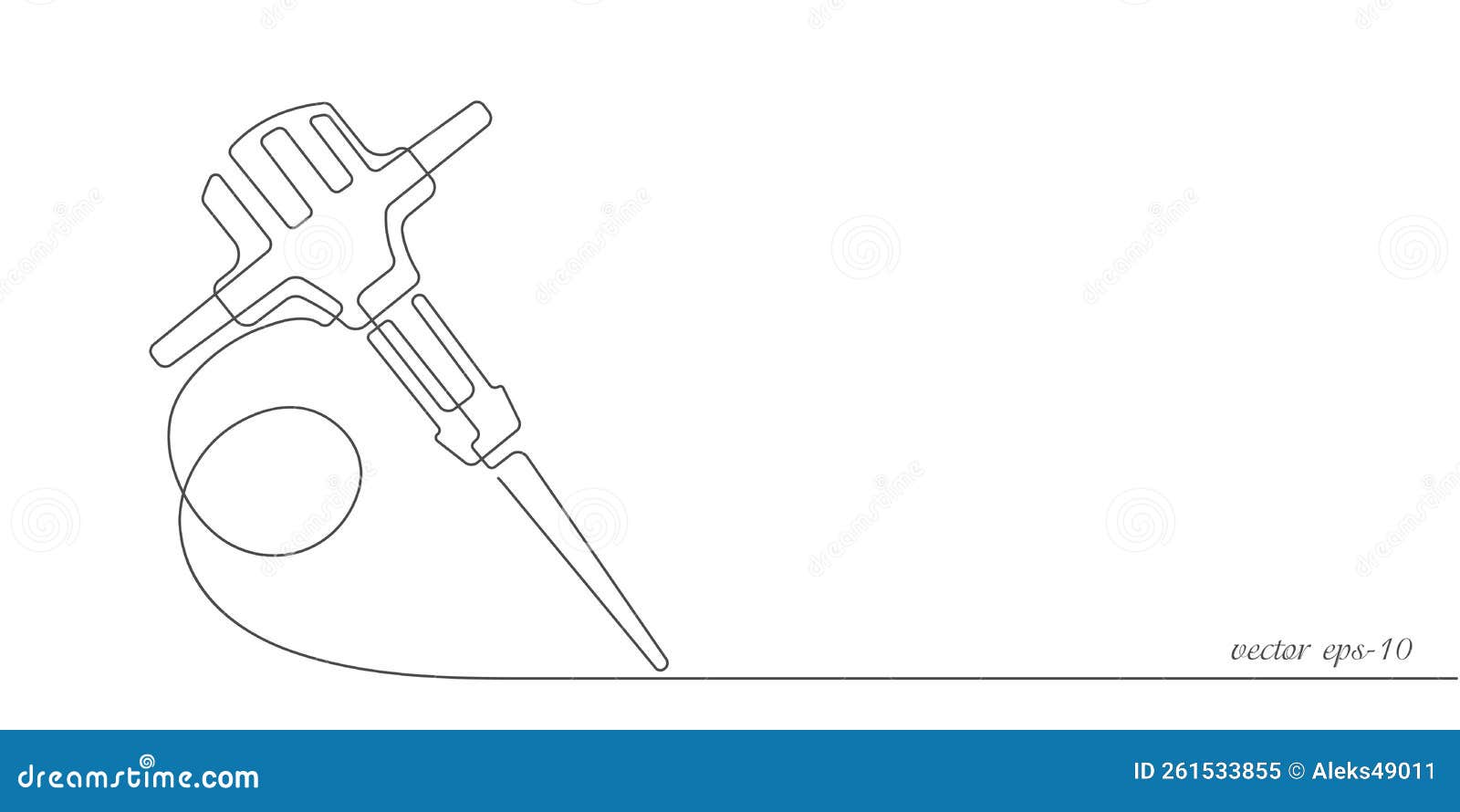 Jackhammer Drawing.Construction Work Tool.Continuous Line Drawing ...
