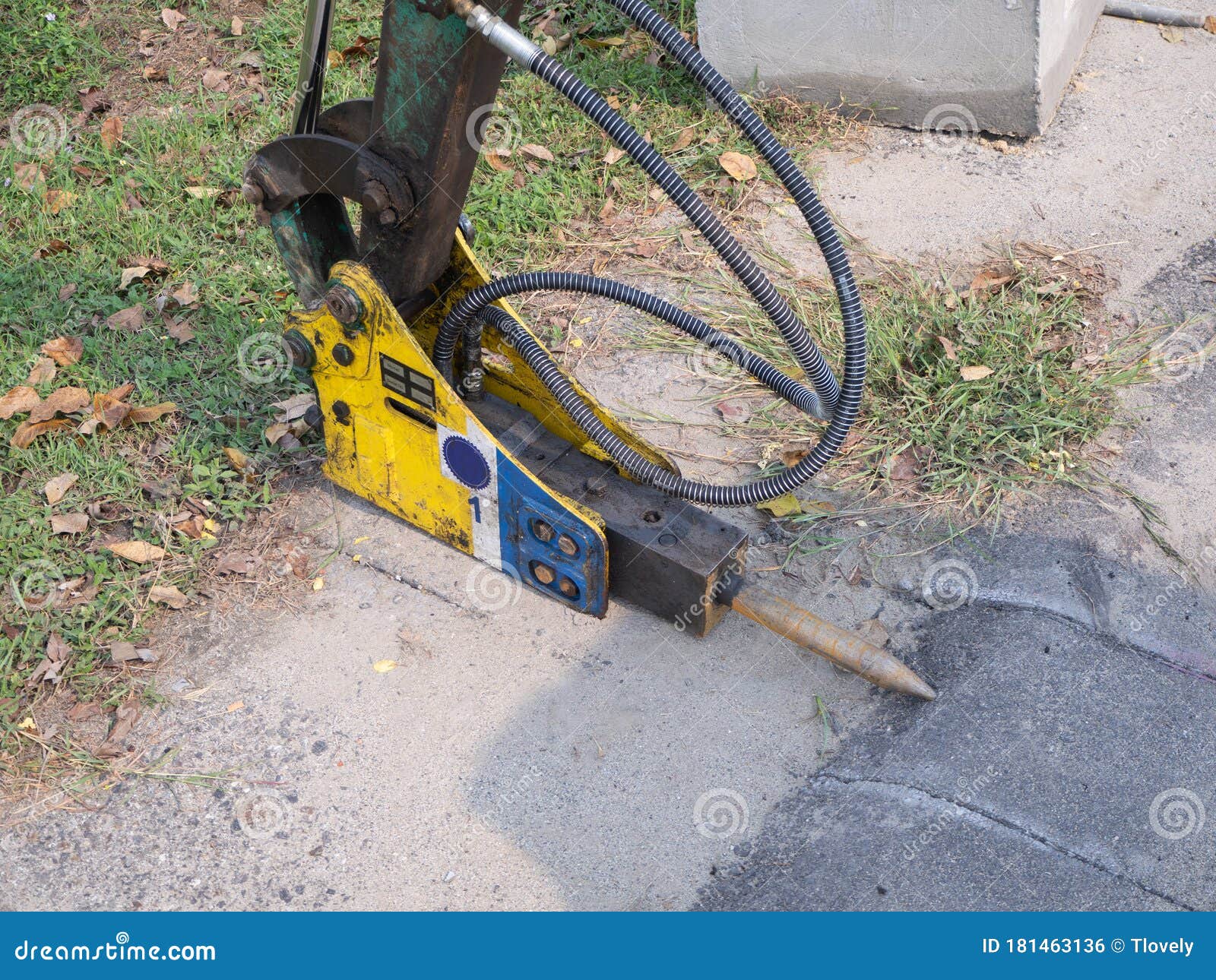 Jackhammer and Drilling Machine on Construction Site Stock Photo ...