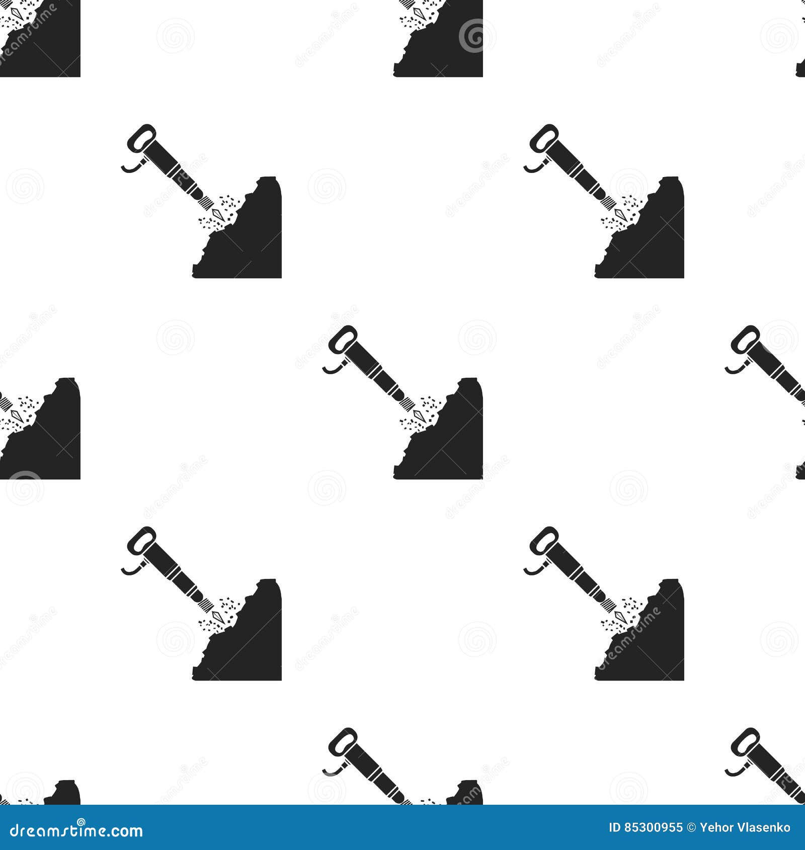 Jackhammer Icon in Black Style Isolated on White Background. Mine ...