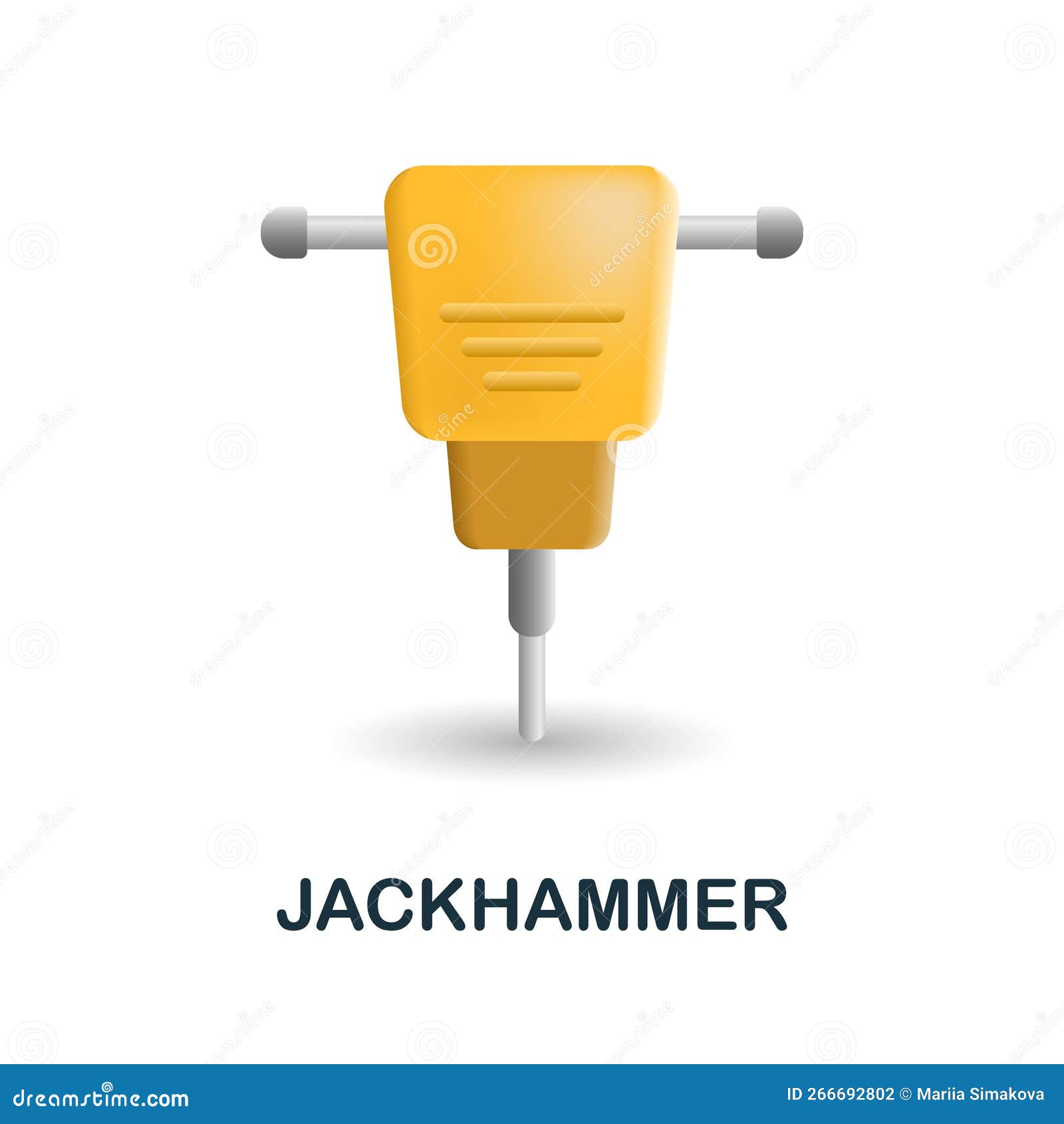 Jackhammer Icon. 3d Illustration from Construction Instruments ...