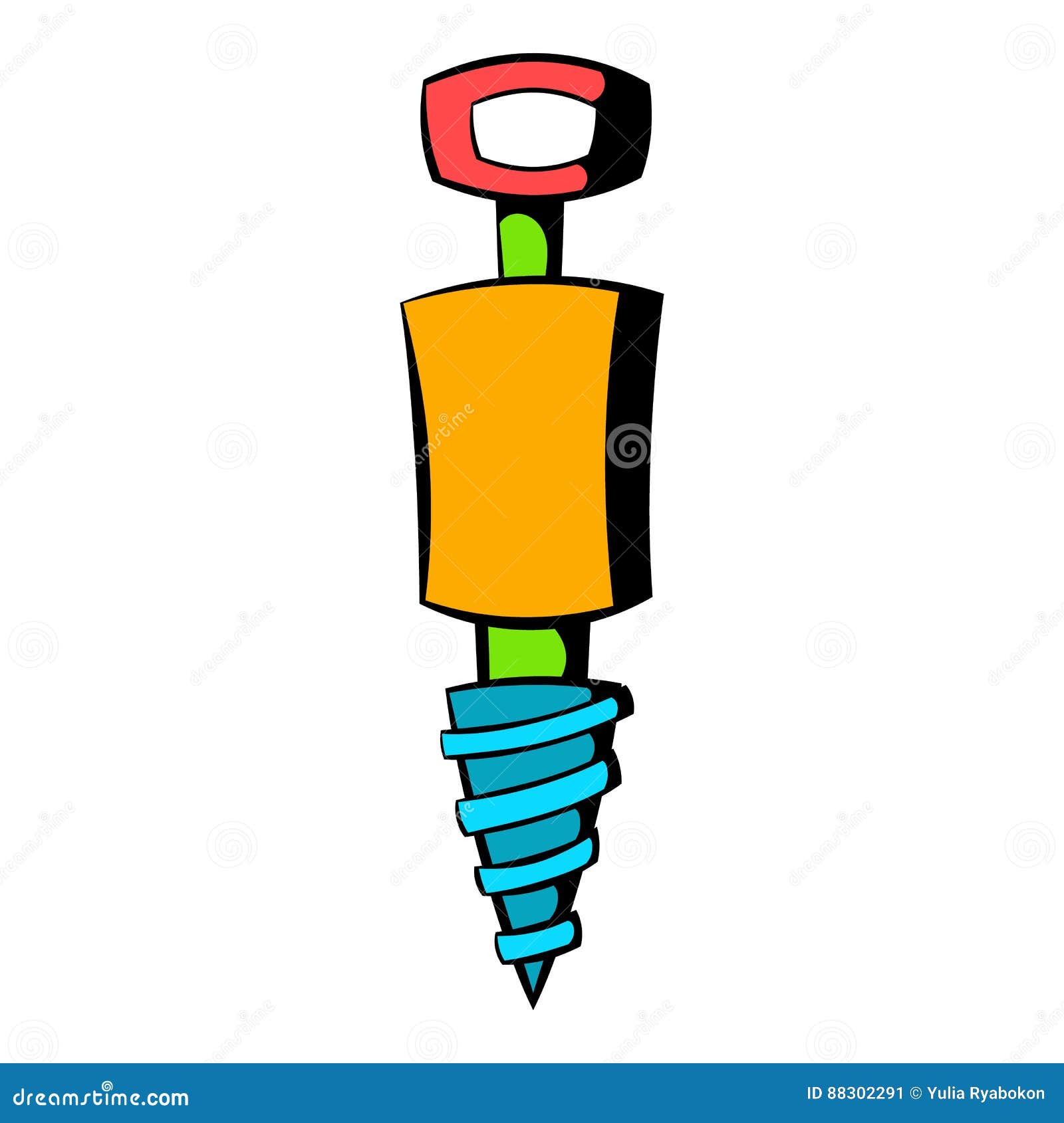 Jackhammer Icon, Icon Cartoon Stock Vector - Illustration of icon ...