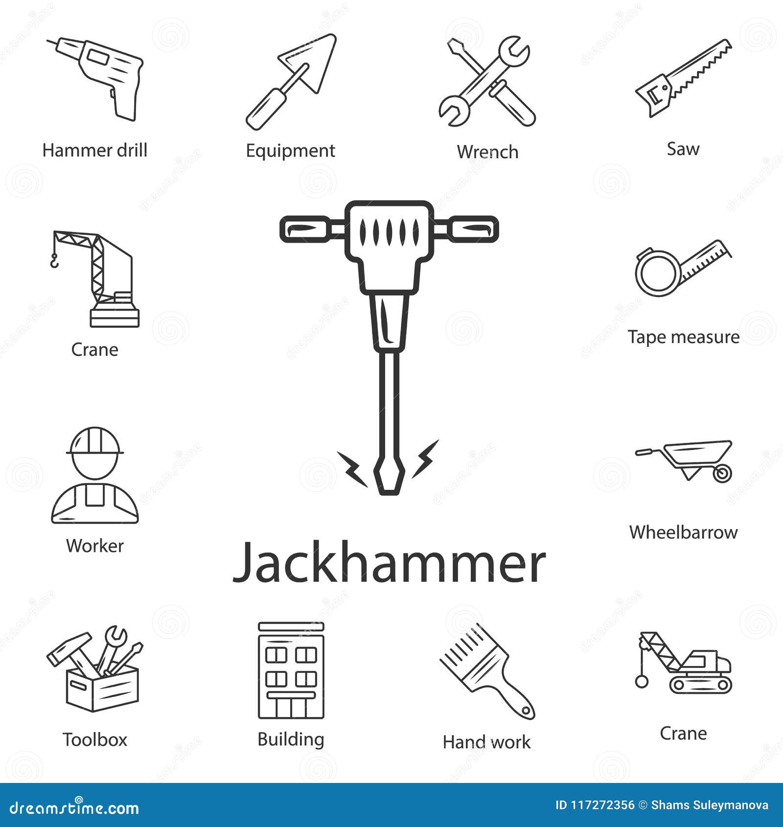 Jackhammer Icon. Simple Element Illustration. Jackhammer Symbol Design ...