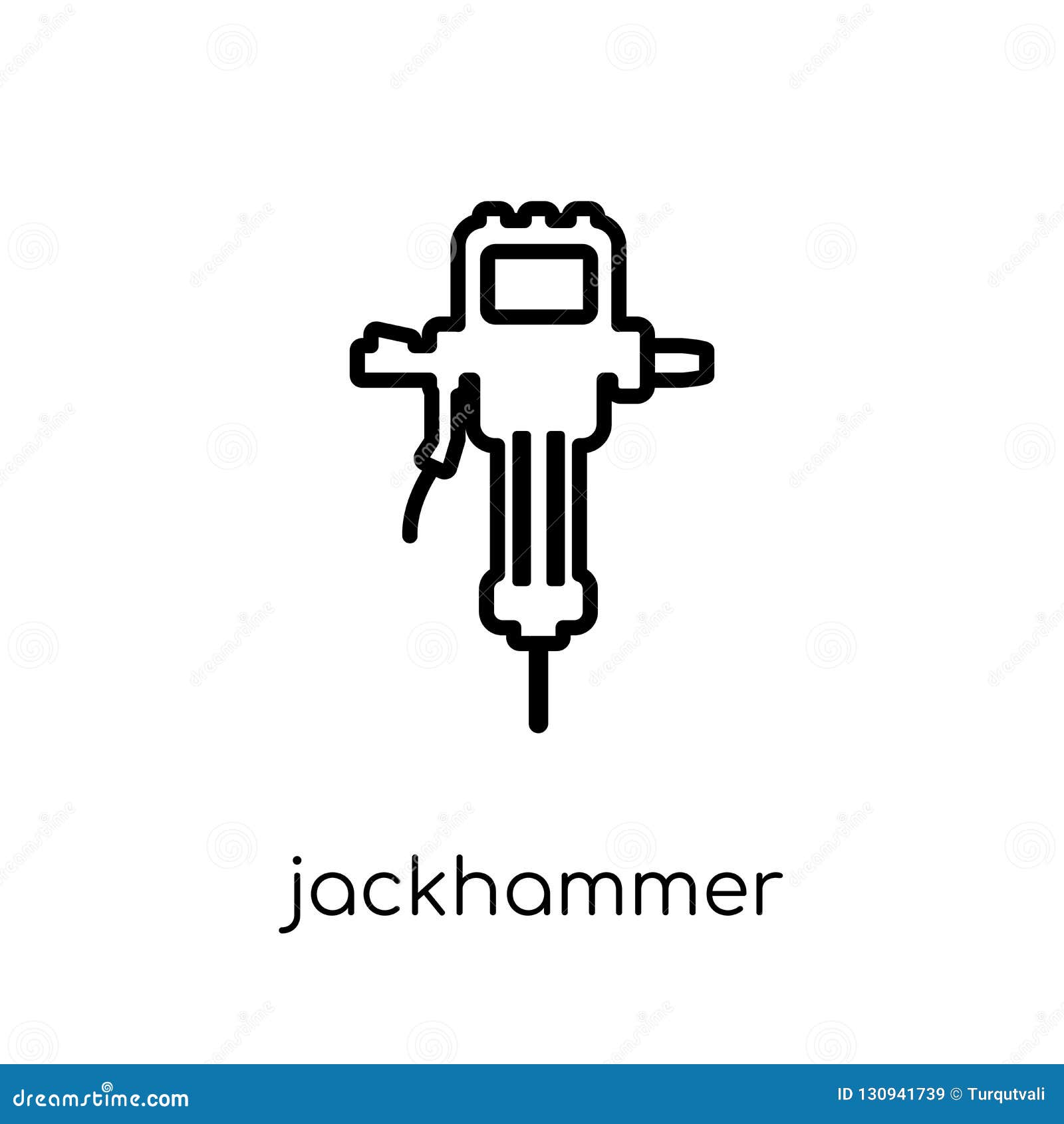 Jackhammer Icon. Trendy Modern Flat Linear Vector Jackhammer Icon on ...