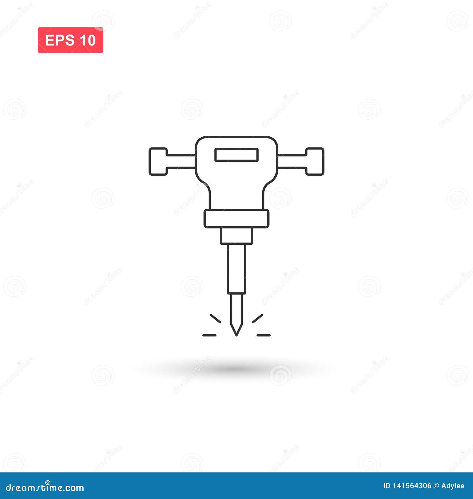 Jackhammer Icon Vector Isolated 4 Stock Vector - Illustration of solid ...