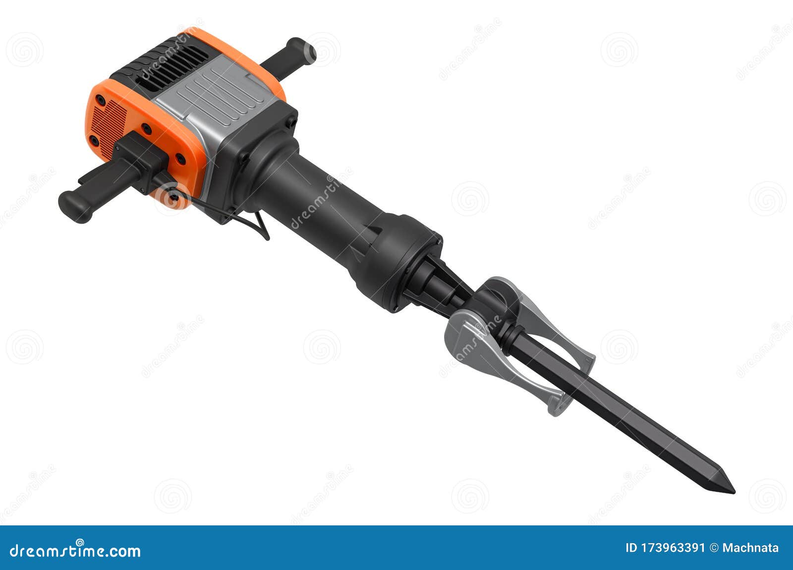 Jackhammer, Pneumatic Drill or Demolition Hammer. 3D Rendering Stock ...