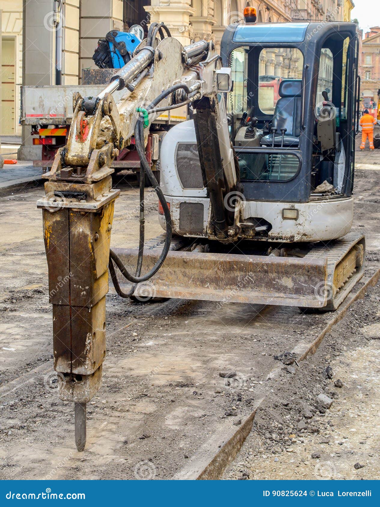 Jackhammer Vehicle Road Resurfacing Road Work Surfacing Stock Photo ...