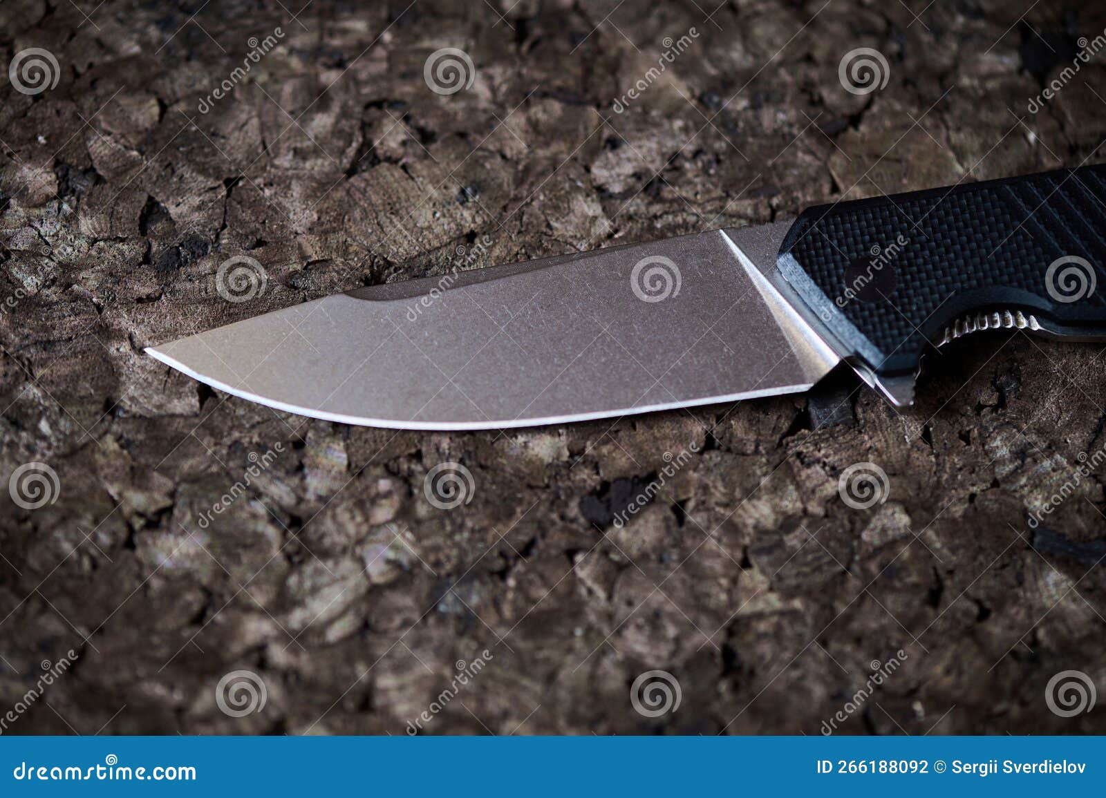 Flick Knife On Leather Jacket Stock Image | CartoonDealer.com #62138959