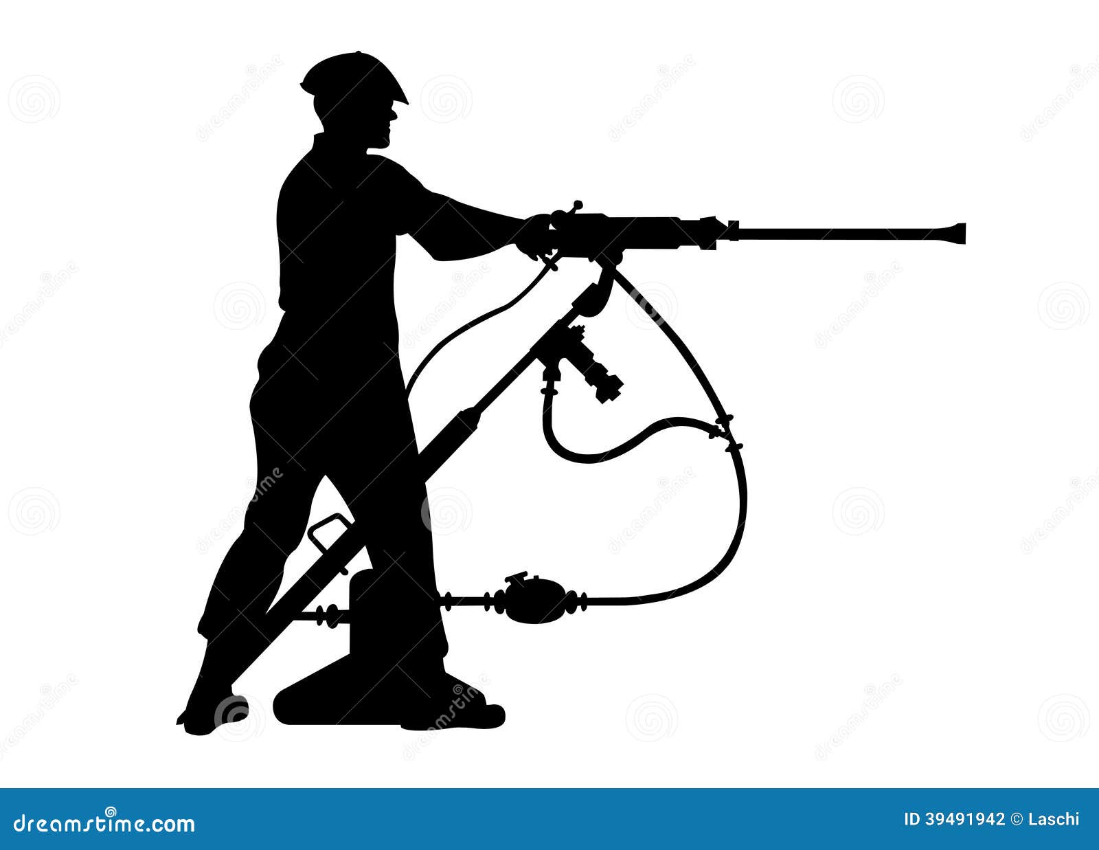 Jackleg drill stock vector. Illustration of miner, jackleg - 39491942