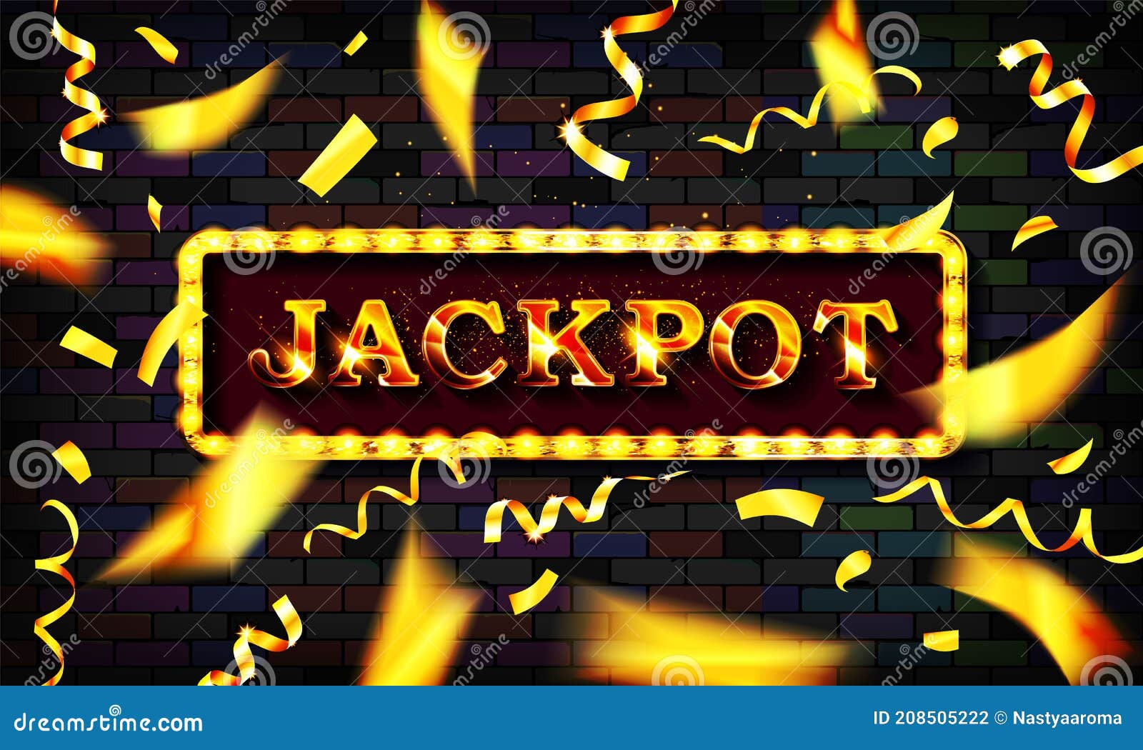 Jackpot frame label stock vector. Illustration of coin - 208505222