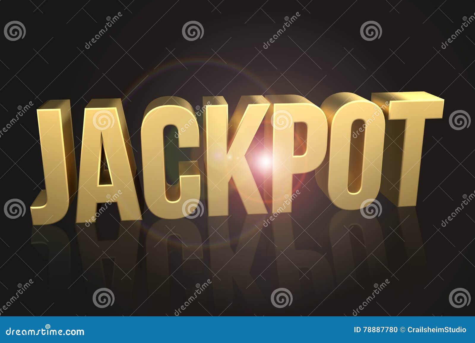 Jackpot Golden 3D Render Jackpot Stock Illustration - Illustration of ...