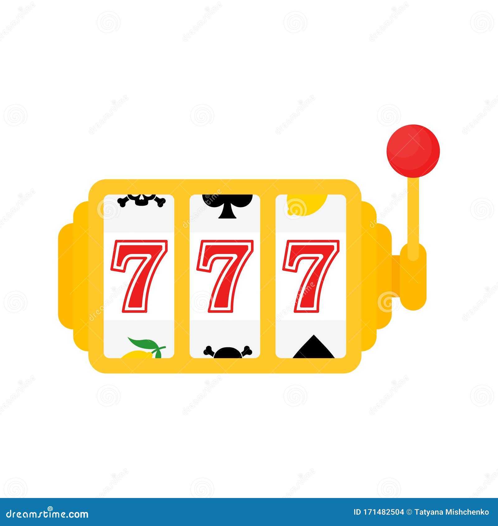 777 Jackpot Icon, Vector Casino Gambling, Machine Slot Stock Vector ...